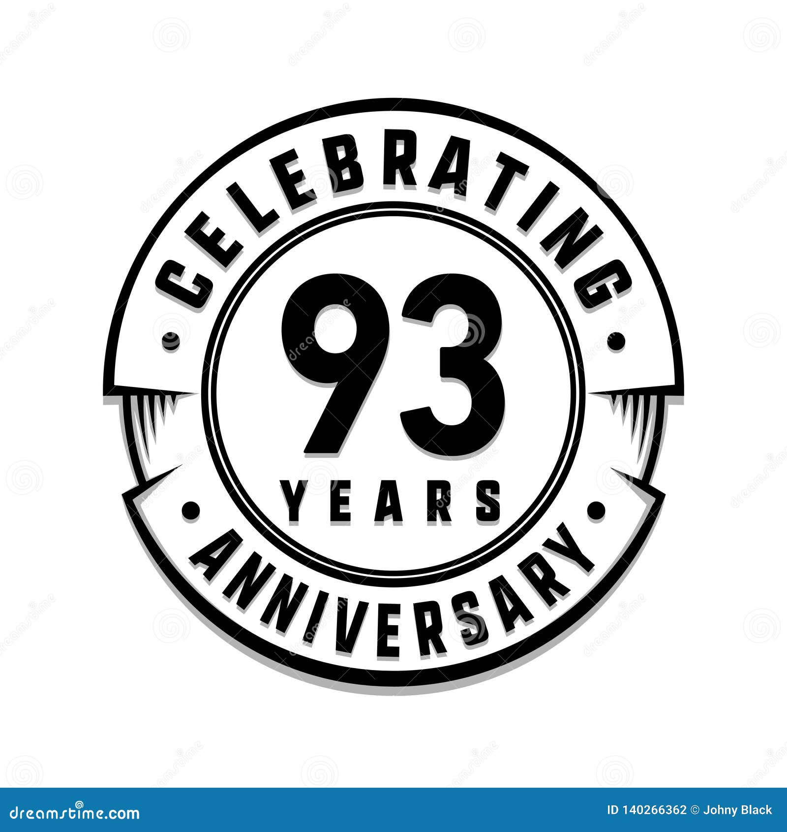 93 Years Anniversary Logo Template. 93rd Vector and Illustration. Stock ...