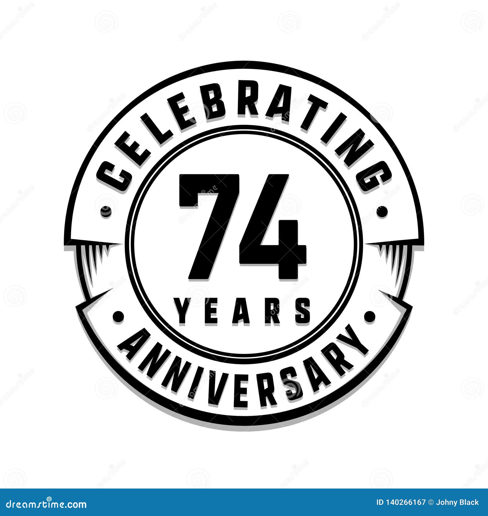 74 Years Anniversary Logo Template. 74th Vector and Illustration. Stock ...