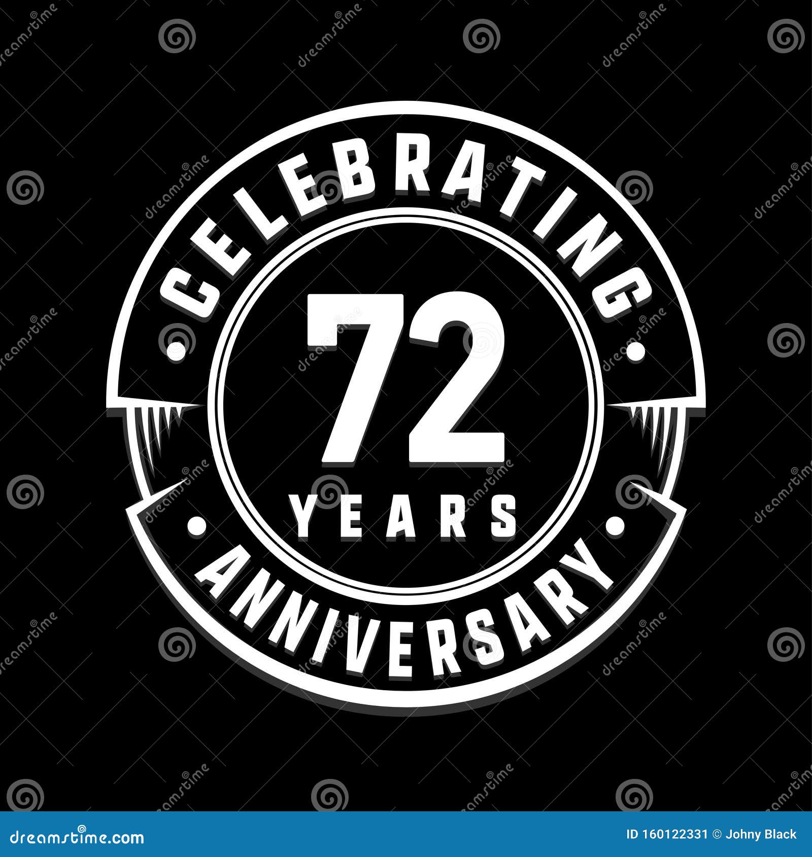 72 Years Anniversary Logo Template. 72nd Vector and Illustration. Stock ...