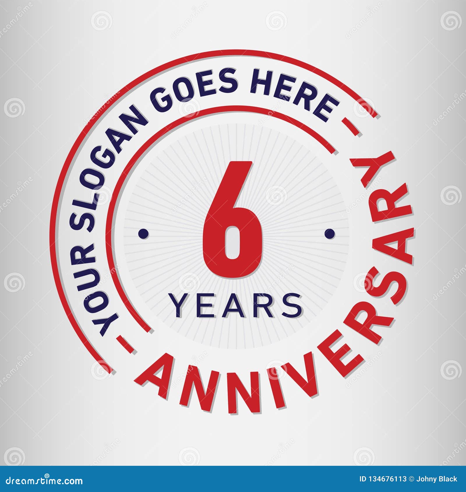6 Years Anniversary Celebration Design Template. Anniversary Vector and ...