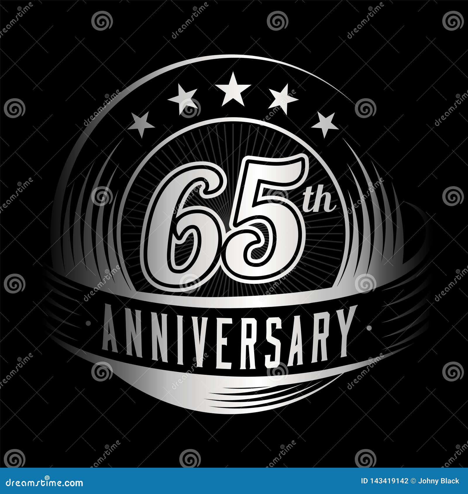 65 Years Anniversary Design Template. 65th Anniversary Celebrating Logo ...