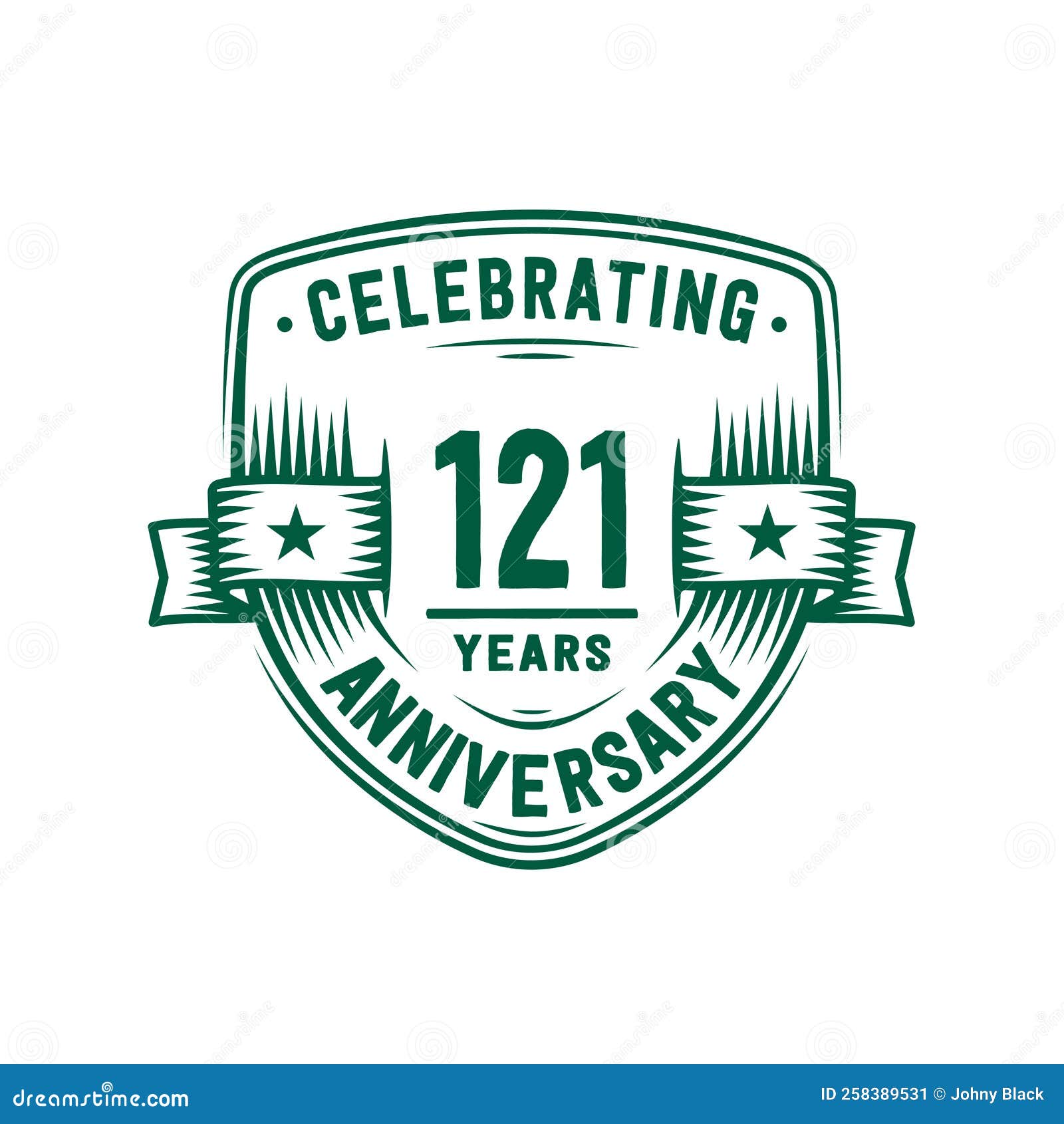 121 Years Anniversary Celebration Shield Design Template. 121st ...