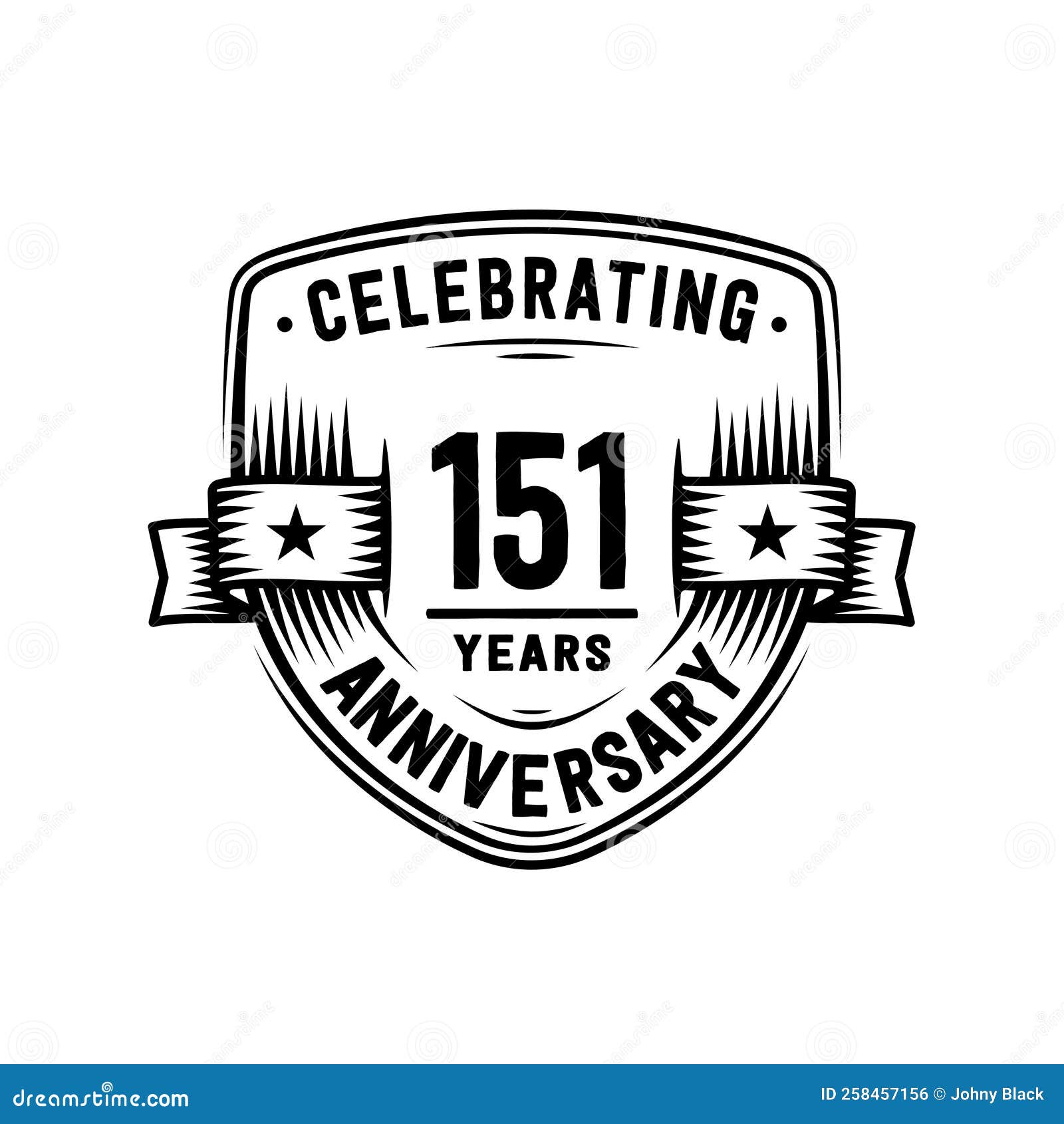 151 Years Anniversary Celebration Shield Design Template. 151st ...