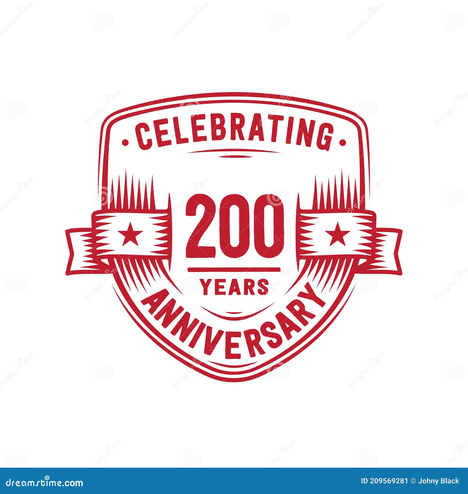 200 Years Anniversary Celebration Shield Design Template. 200th ...