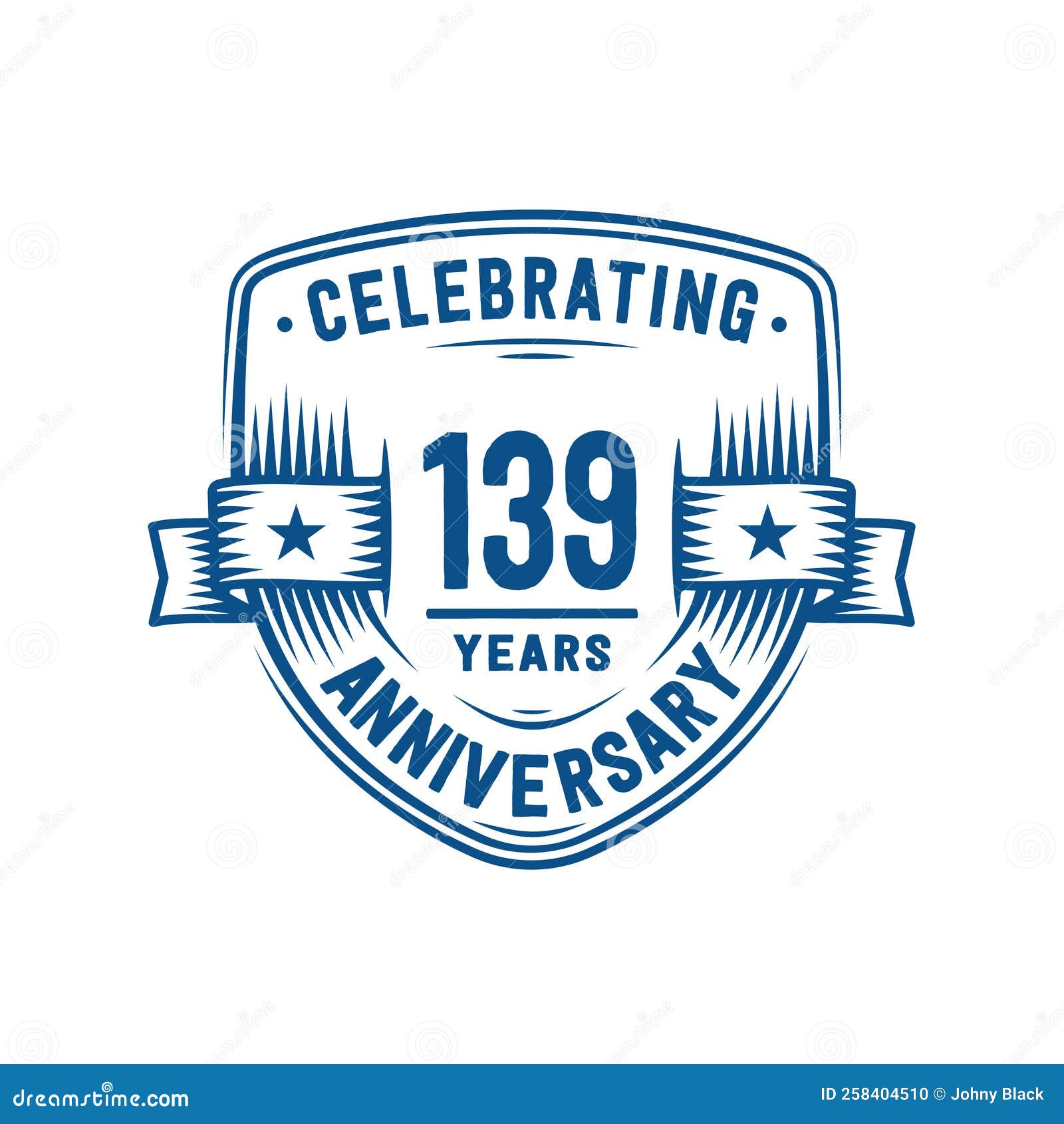 139 Years Anniversary Celebration Shield Design Template. 139th ...