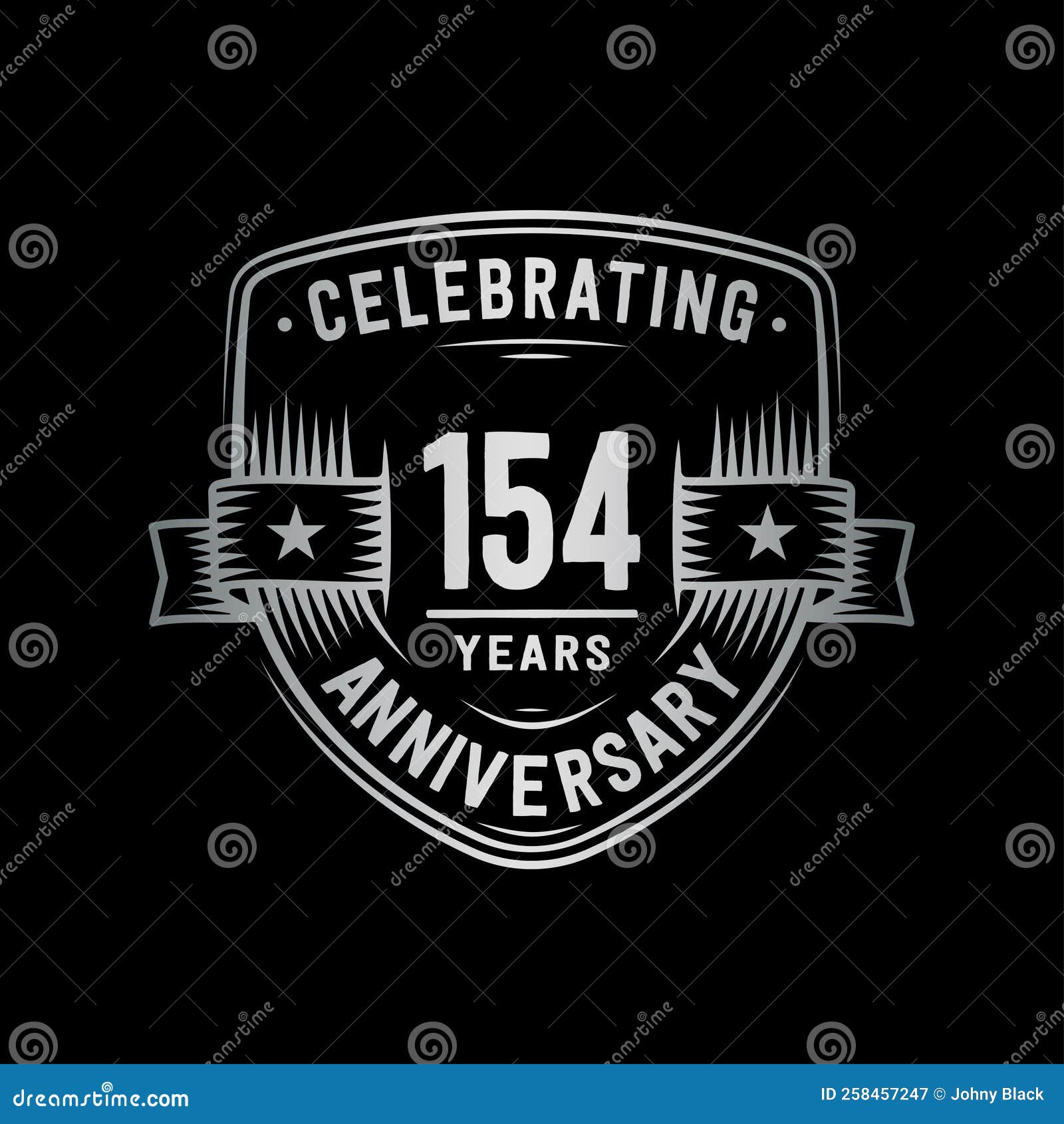 154 Years Anniversary Celebration Shield Design Template. 154th ...