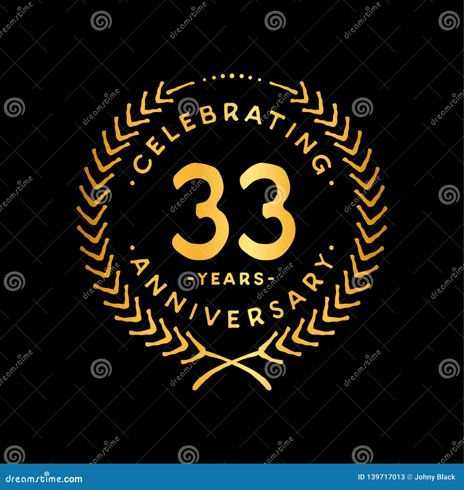 33 Years Design Template. 33rd Vector and Illustration Stock Vector ...