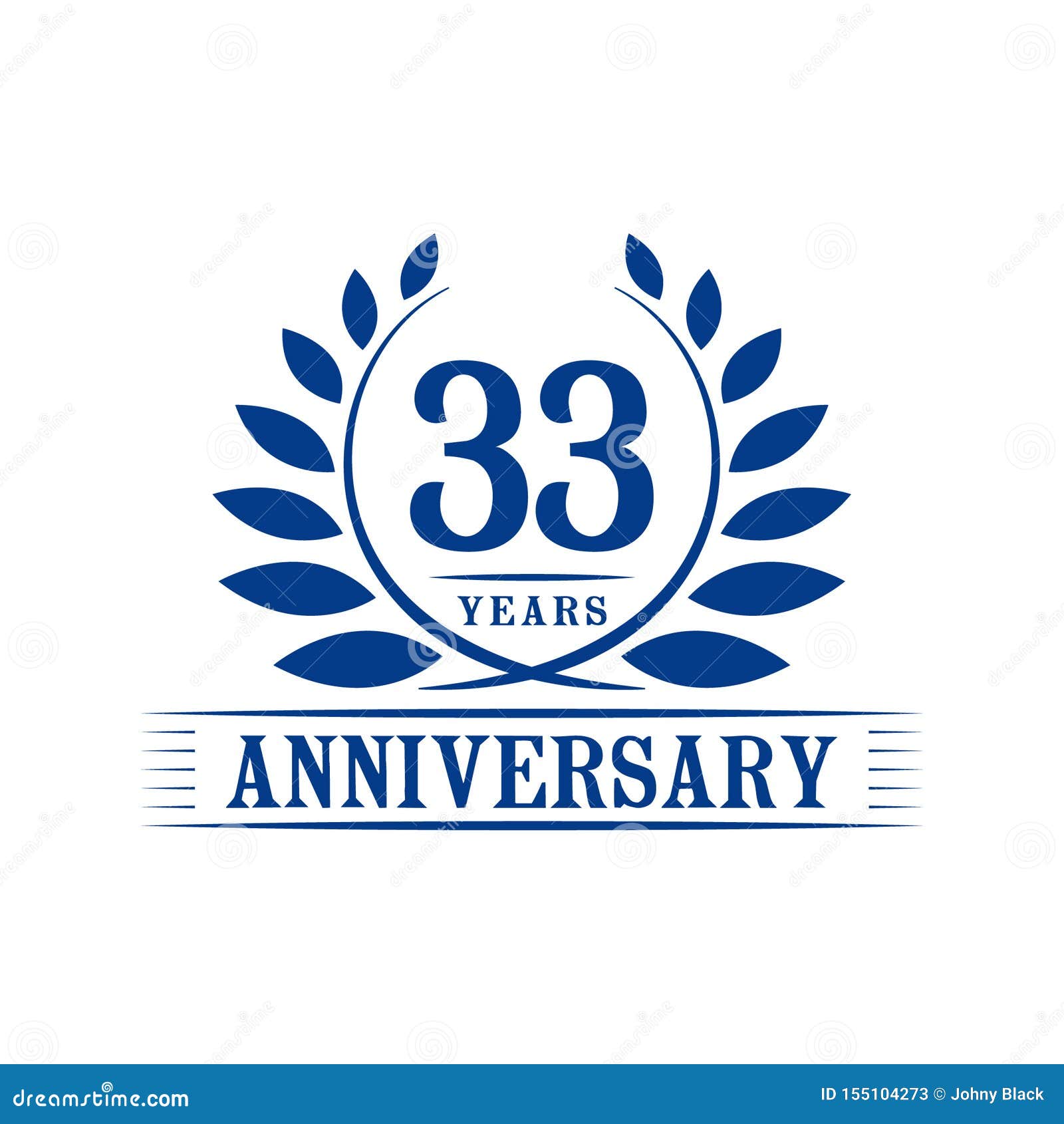 33 Years Anniversary Celebration Logo. 33rd Anniversary Luxury Design ...