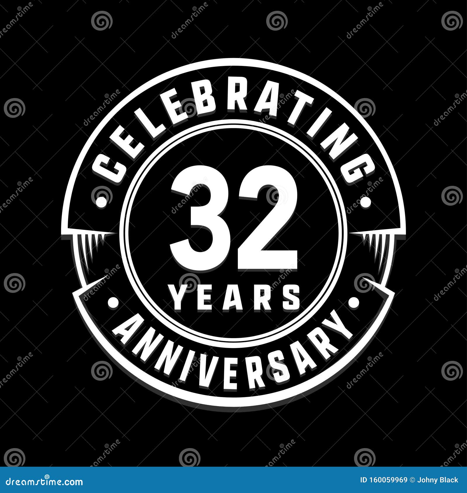 32 Years Anniversary Logo Template. 32nd Vector and Illustration. Stock ...