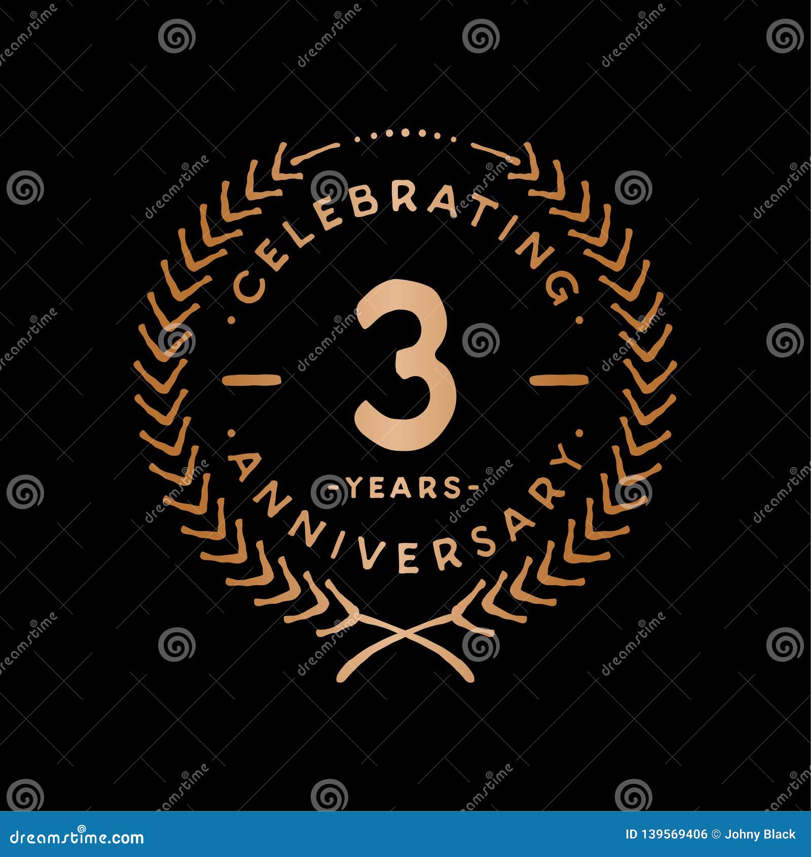 3 Years Design Template. 3rd Vector and Illustration Stock Vector ...