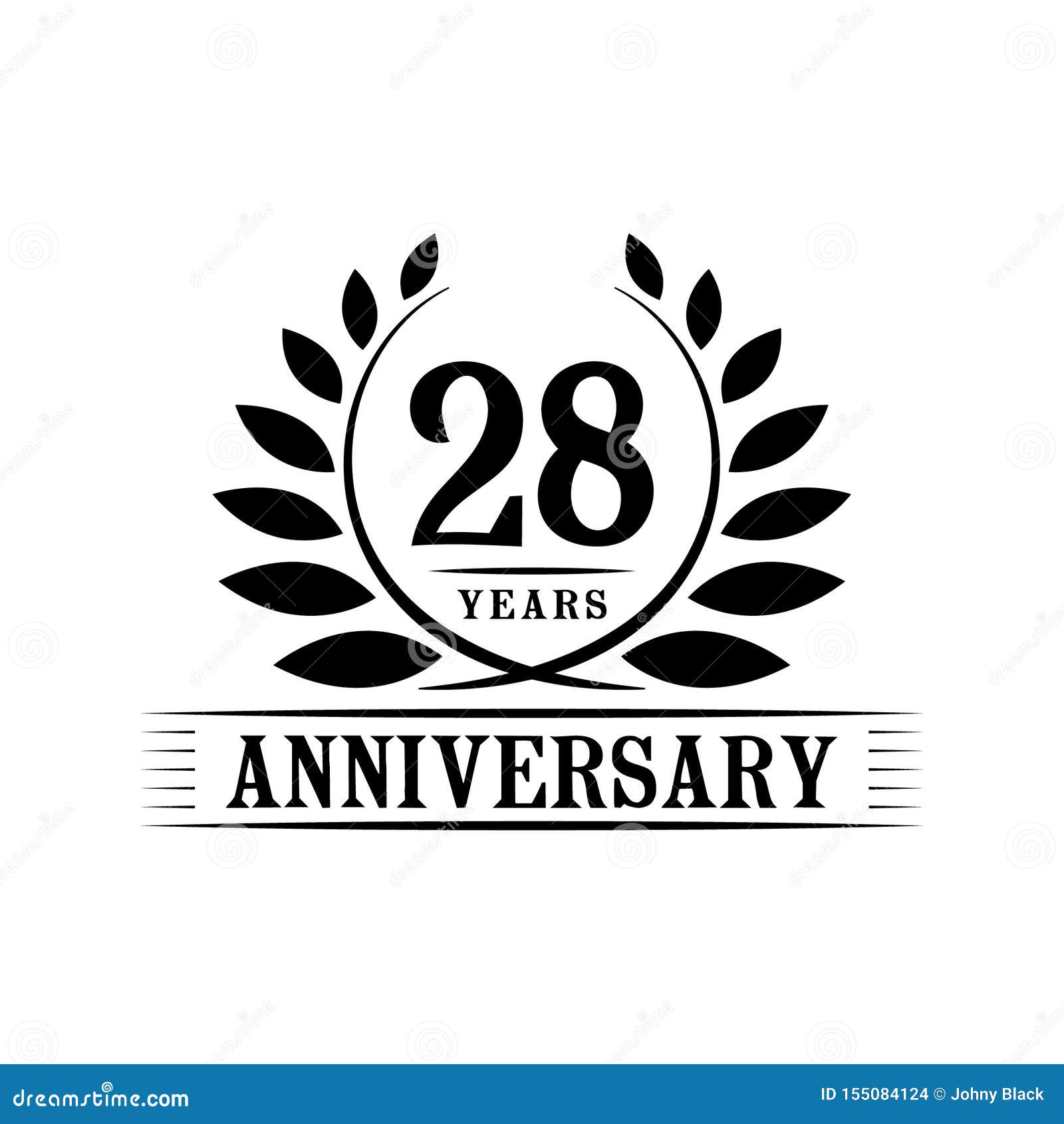 28 Years Anniversary Celebration Logo. 28th Anniversary Luxury Design ...
