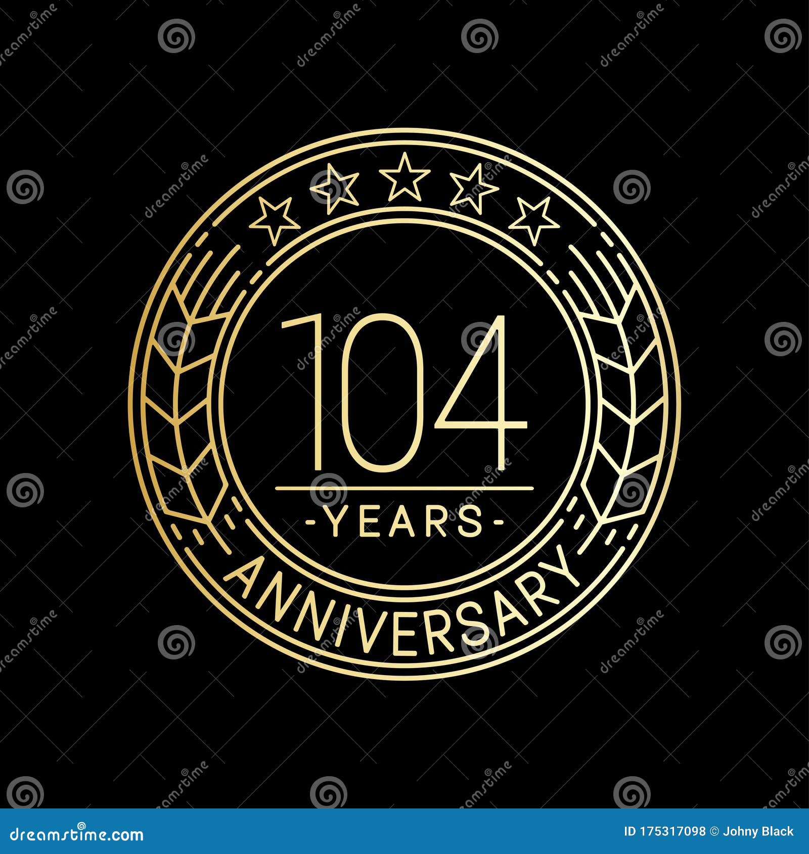 104 Years Anniversary Celebration Logo Template. 104th Line Art Vector ...
