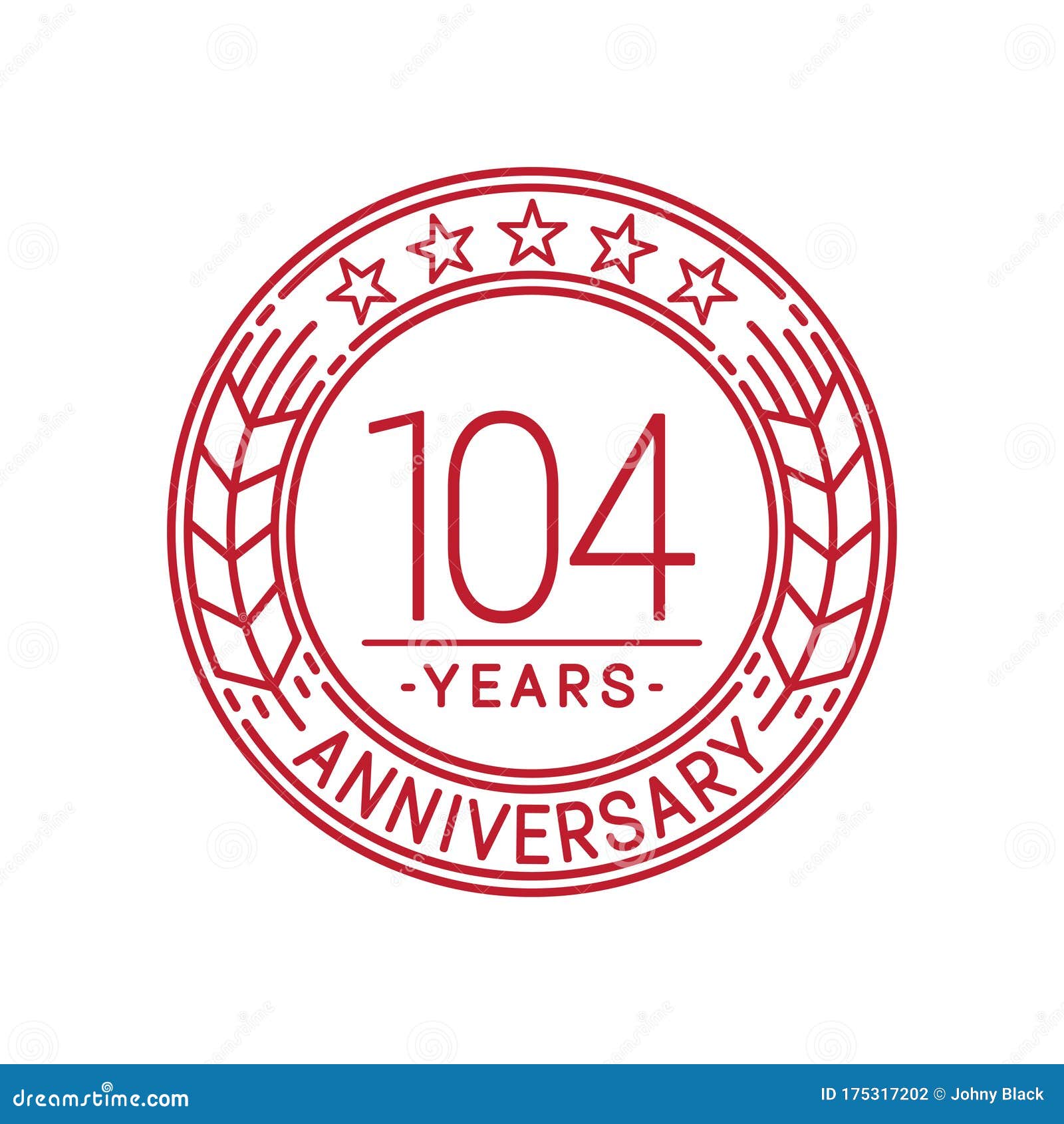 104 Years Anniversary Celebration Logo Template. 104th Line Art Vector ...