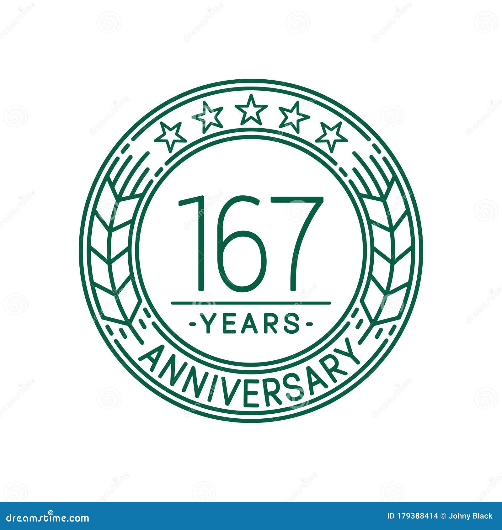 167 Years Anniversary Celebration Logo Template. 167th Line Art Vector ...