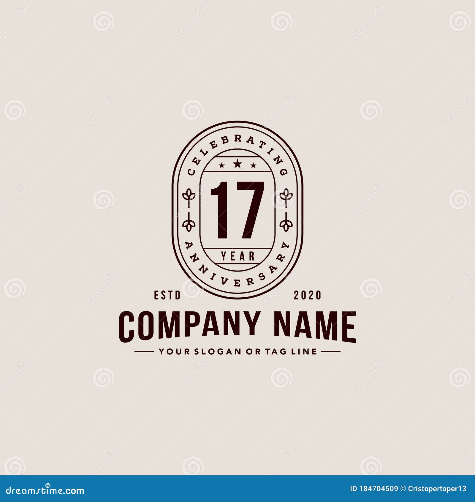 17 Years Anniversary Celebration Design Vector Stock Vector ...