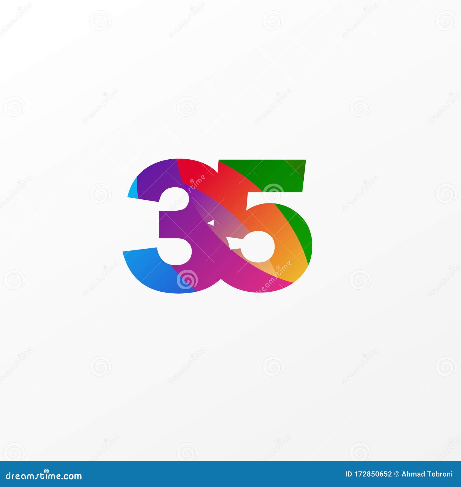 35 Years Anniversary Celebration Elegant Color Vector Template Design ...