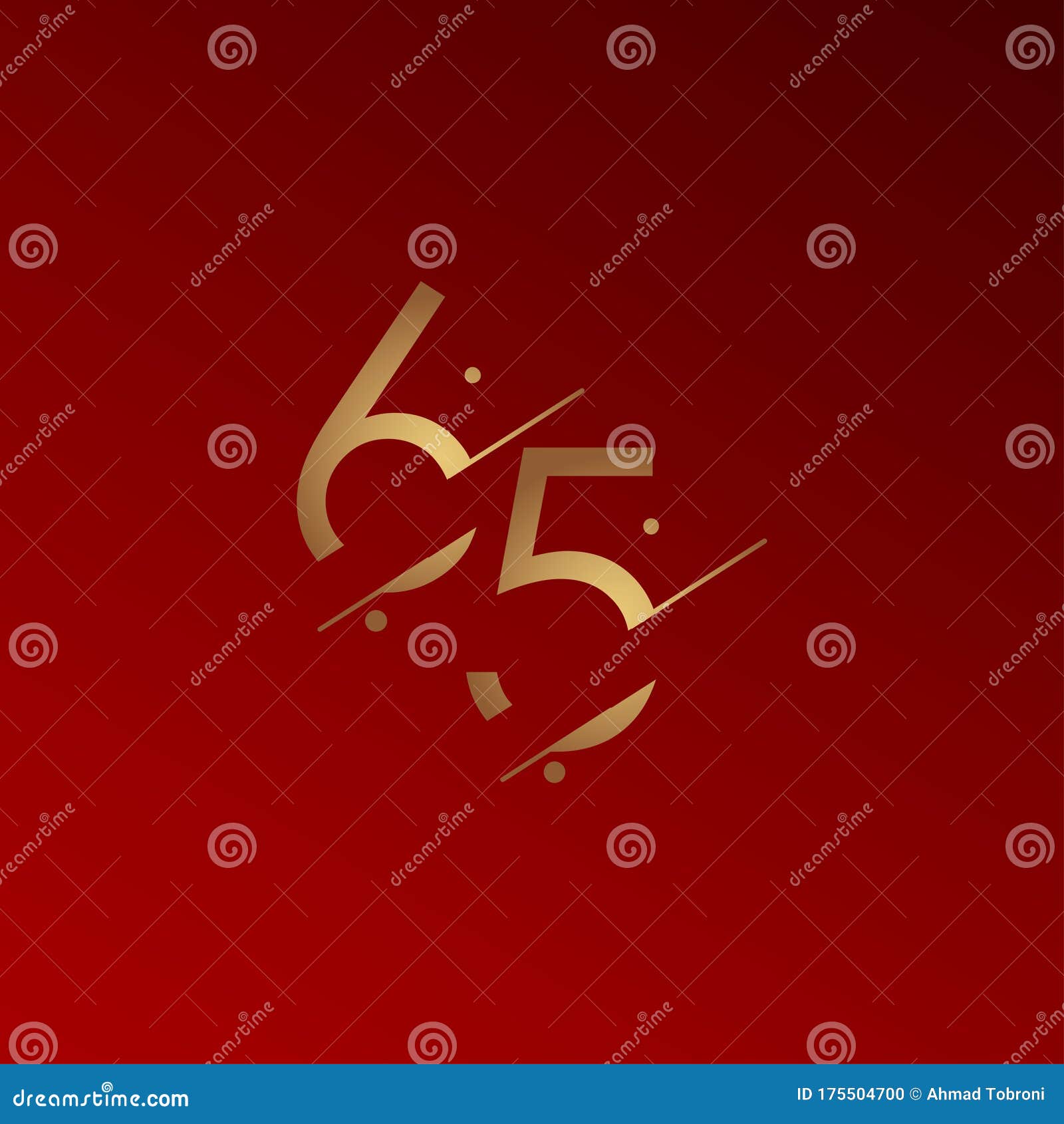 65 Years Anniversary Celebration Elegant Number Vector Template Design ...
