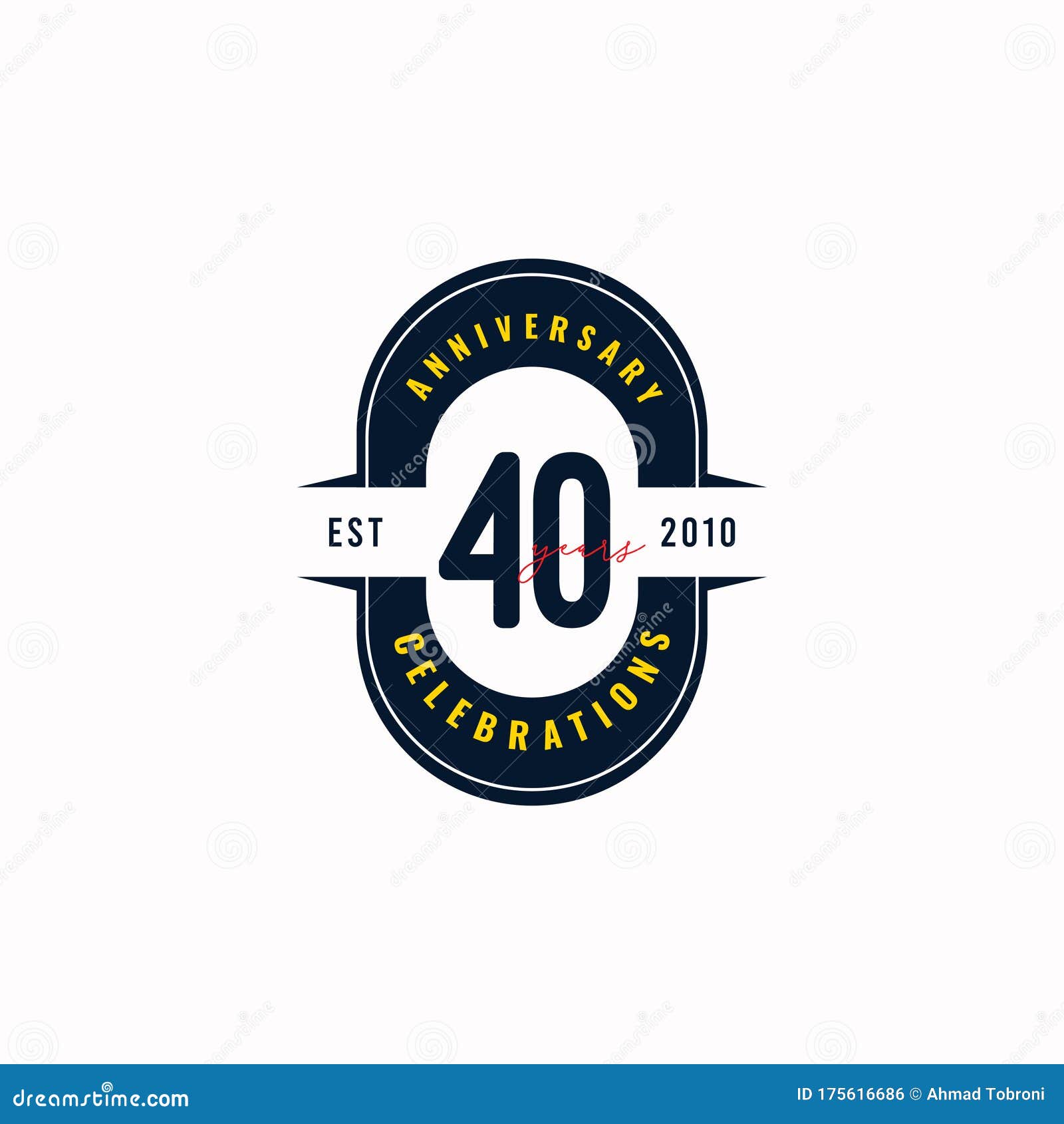40 Years Anniversary Celebration Est 2010 Vector Template Design ...