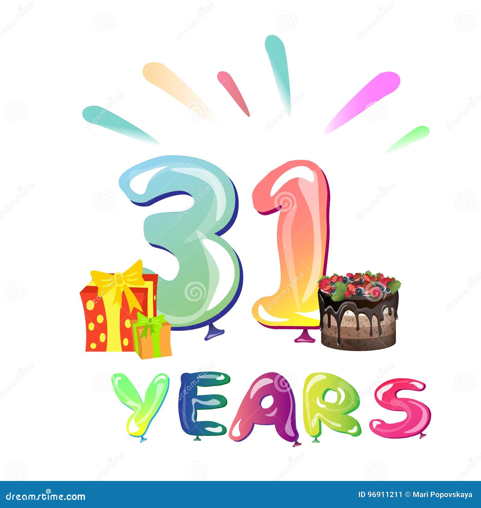 31 Years Anniversary Celebration Stock Vector - Illustration of ...