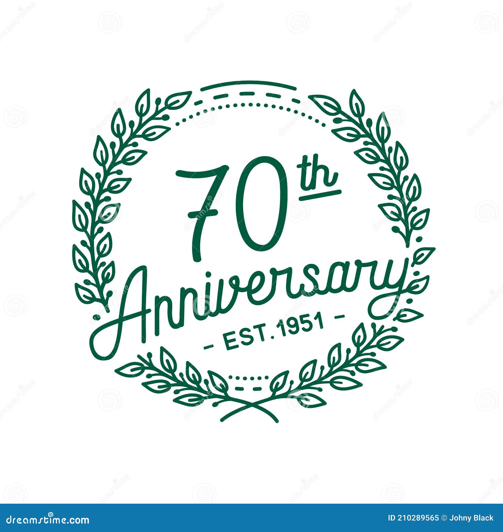 70 Years Anniversary Celebration with Laurel Wreath. 70th Anniversary ...