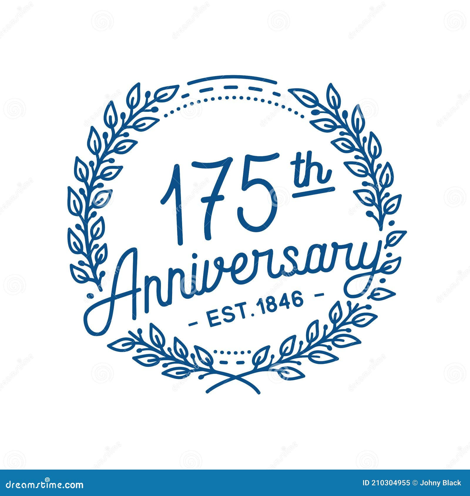 175 Years Anniversary Celebration with Laurel Wreath. 175th Anniversary ...