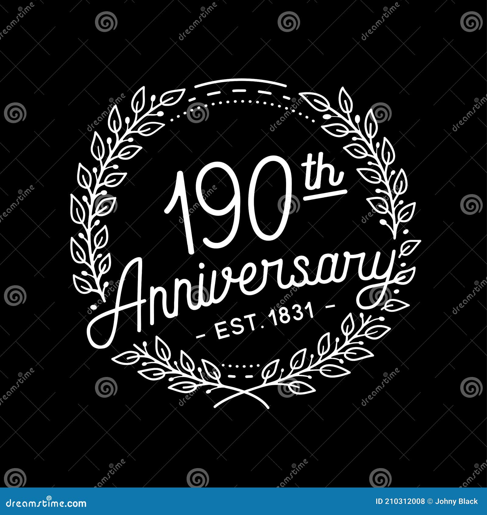 190 Years Anniversary Celebration with Laurel Wreath. 190th Anniversary ...