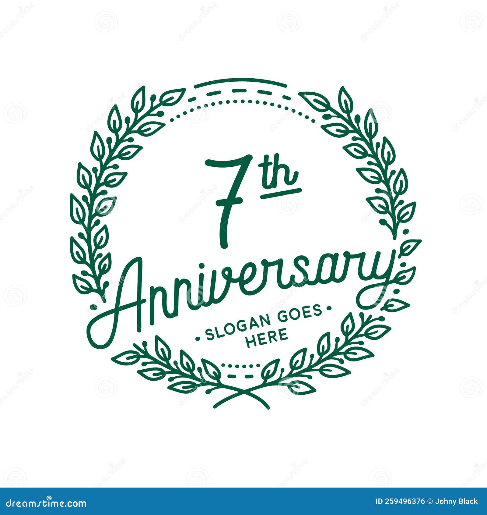 7 Years Anniversary Celebration with Laurel Wreath. 7th Anniversary ...