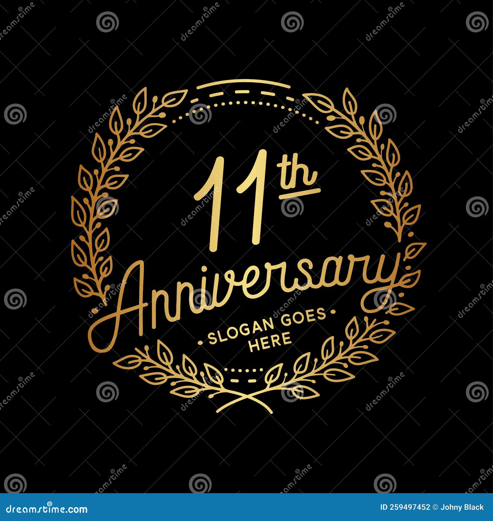 11 Years Anniversary Celebration with Laurel Wreath. 11th Anniversary ...