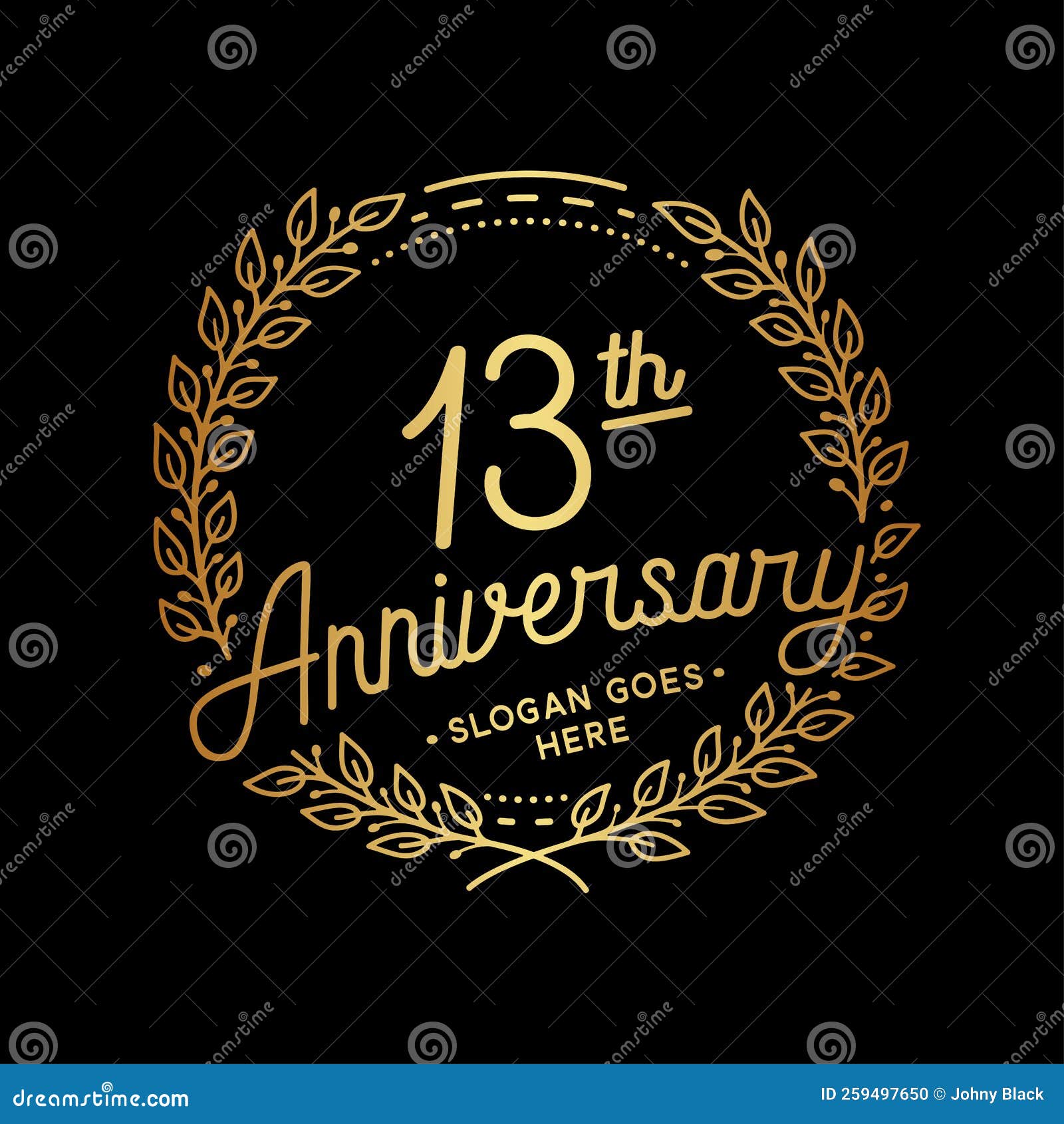 13 Years Anniversary Celebration with Laurel Wreath. 13th Anniversary ...