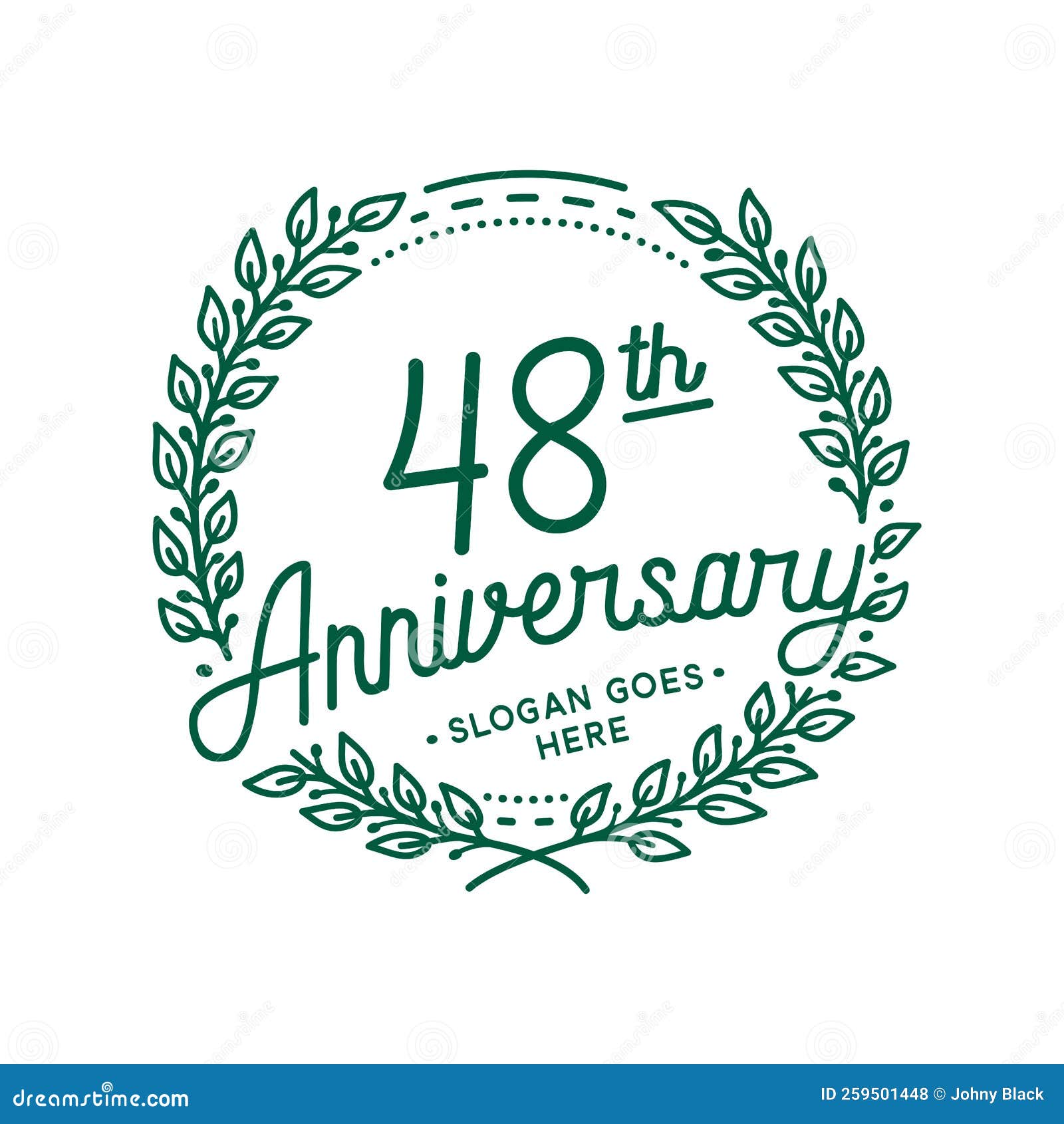 48 Years Anniversary Celebration with Laurel Wreath. 48th Anniversary ...