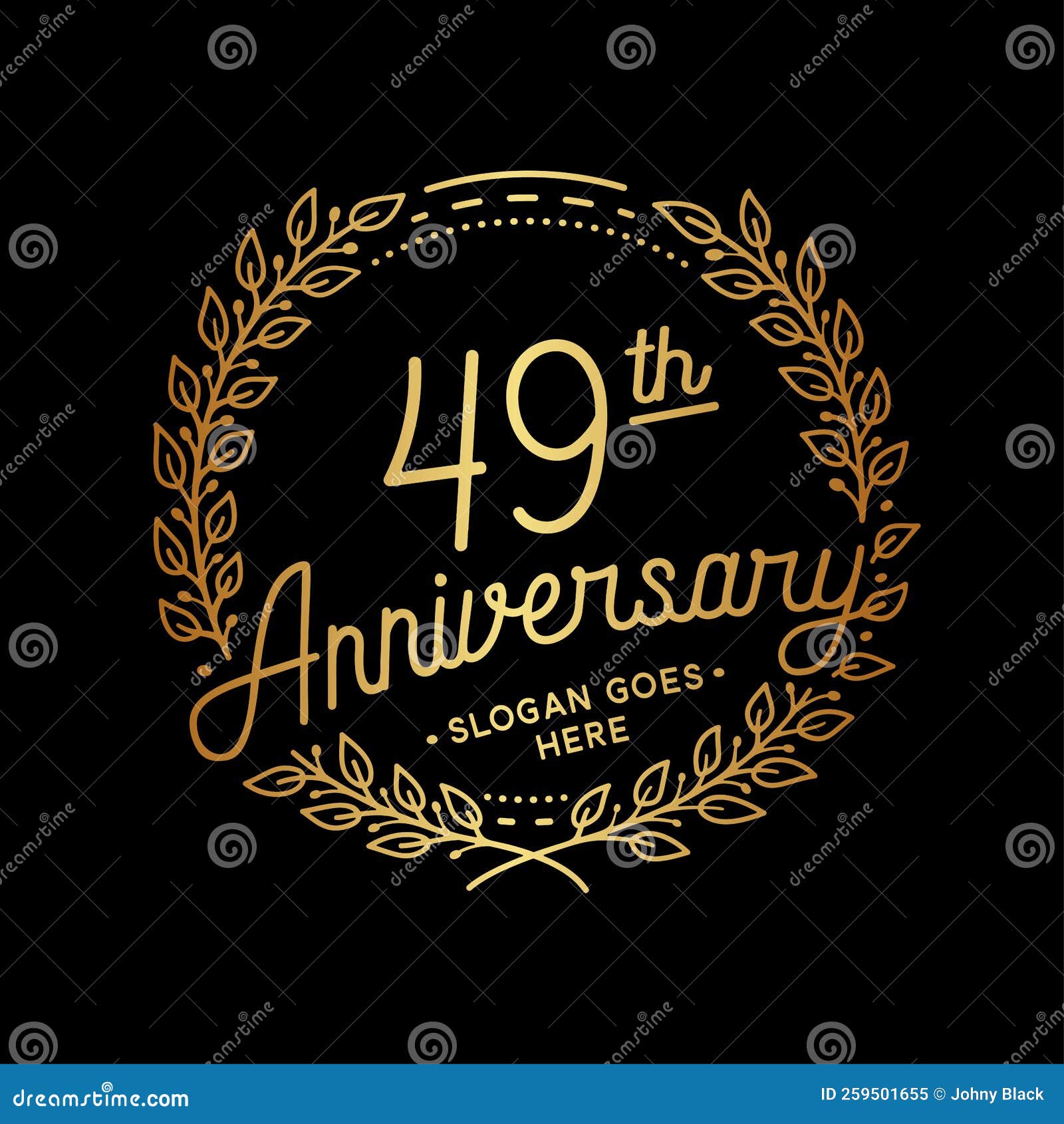 49 Years Anniversary Celebration with Laurel Wreath. 49th Anniversary ...