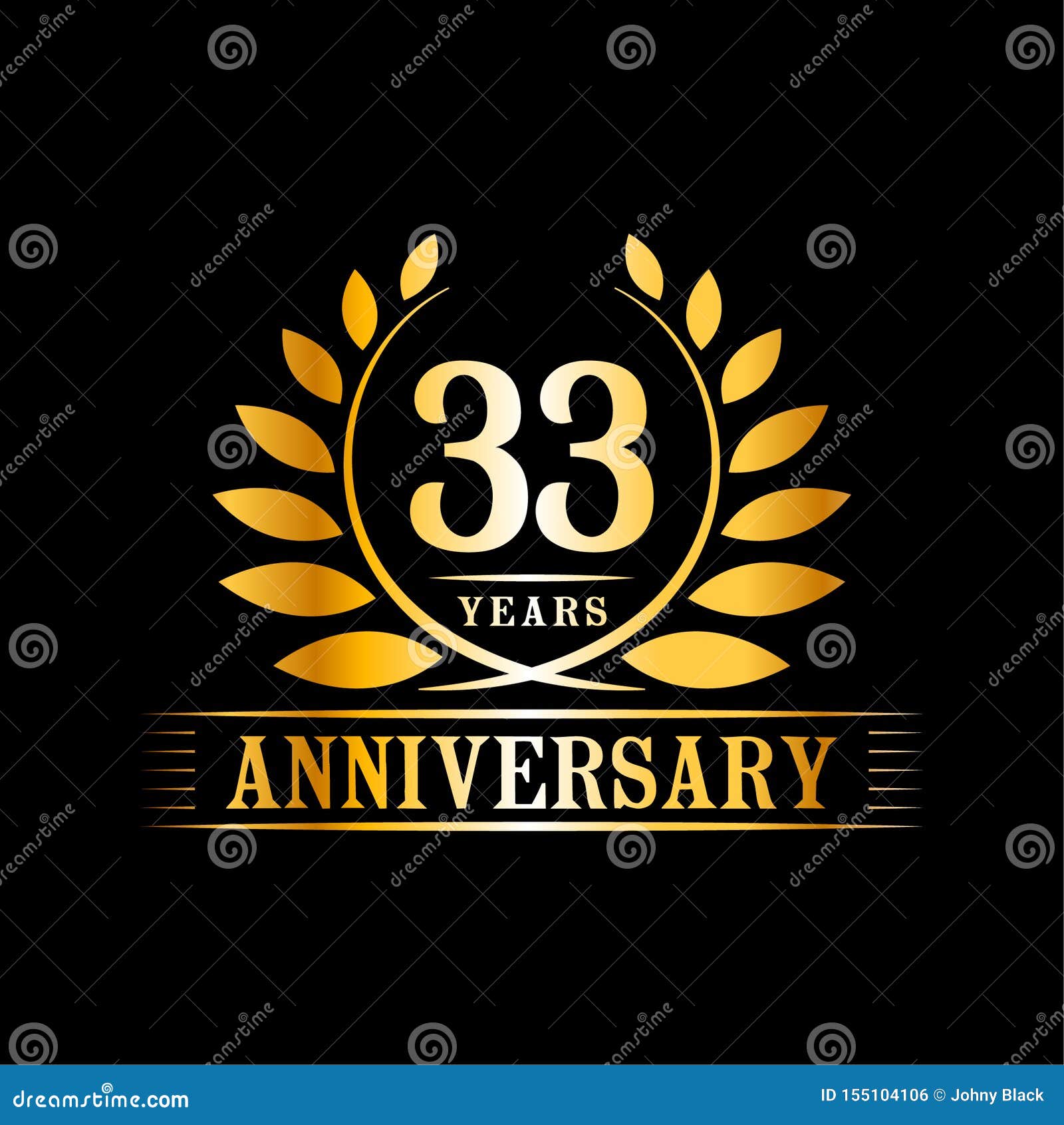 33 Years Anniversary Celebration Logo. 33rd Anniversary Luxury Design ...