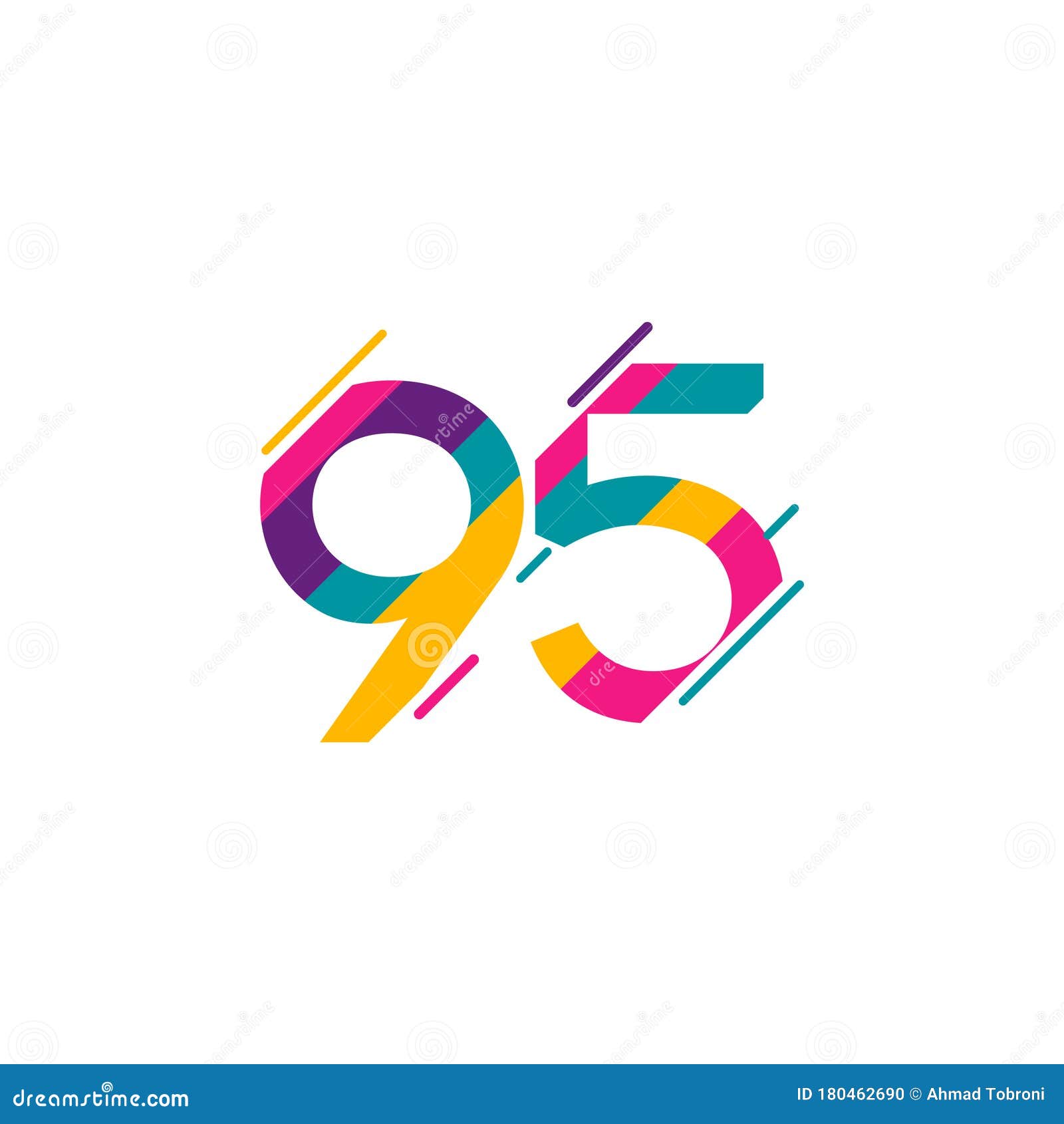 95 Years Anniversary Celebration Logo Vector Template Design ...
