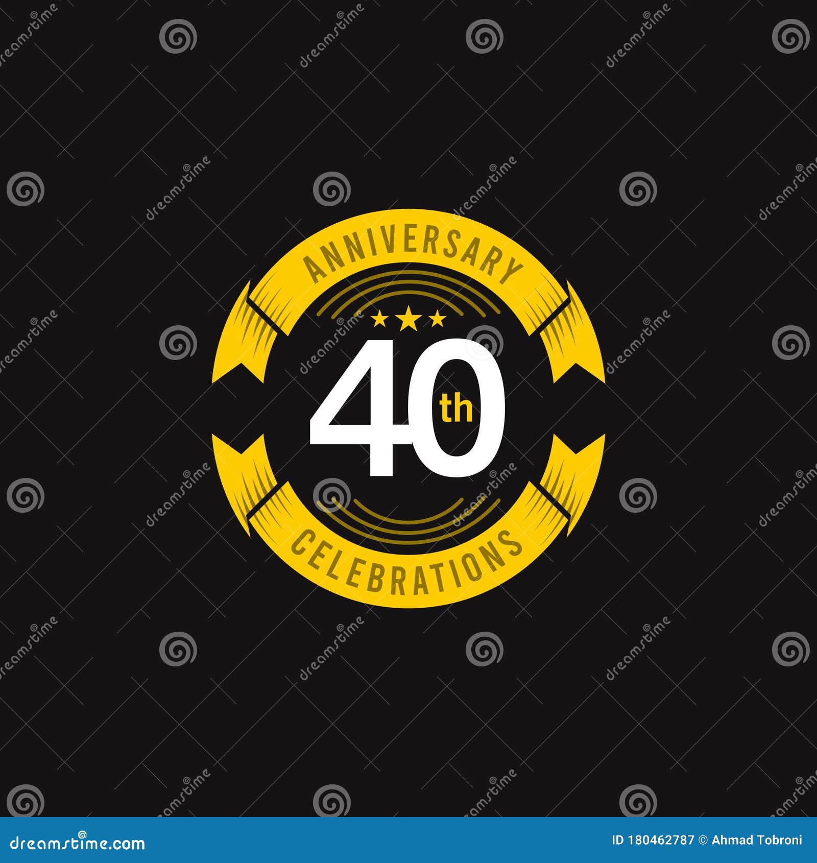 40 Years Anniversary Celebration Logo Vector Template Design ...