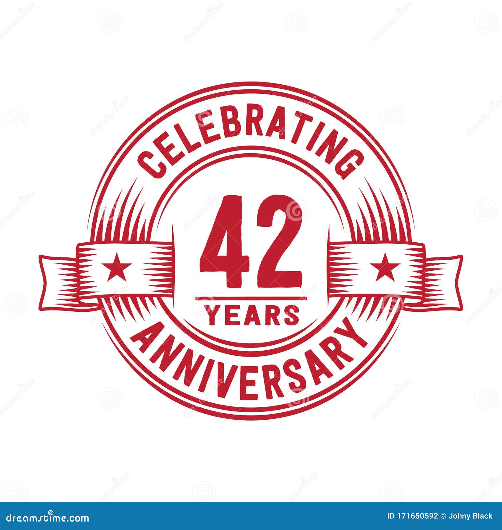 42 Years Anniversary Celebration Logotype. 42nd Years Logo. Vector and ...