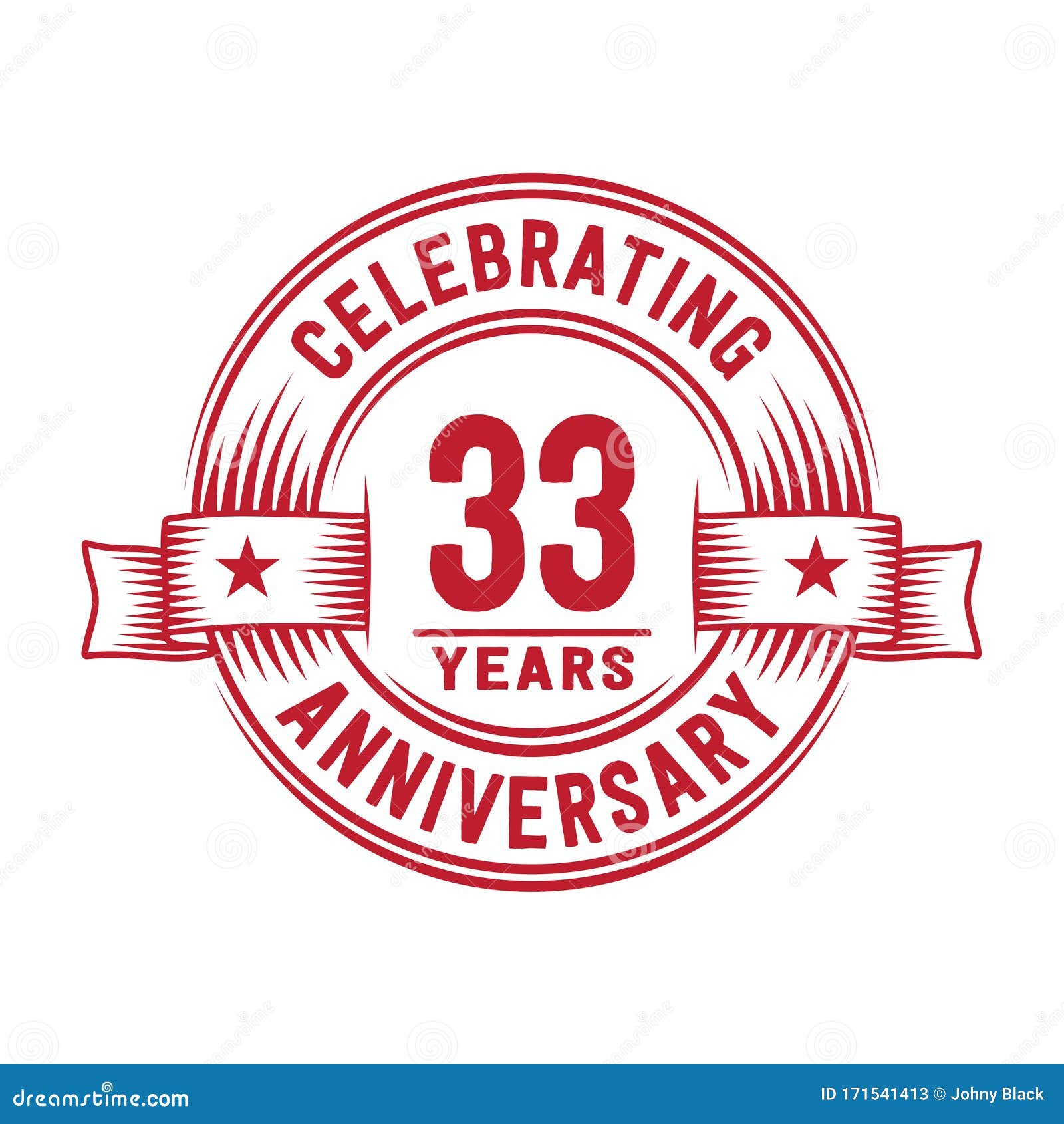 33 Years Anniversary Celebration Logotype. 33rd Years Logo. Vector and ...