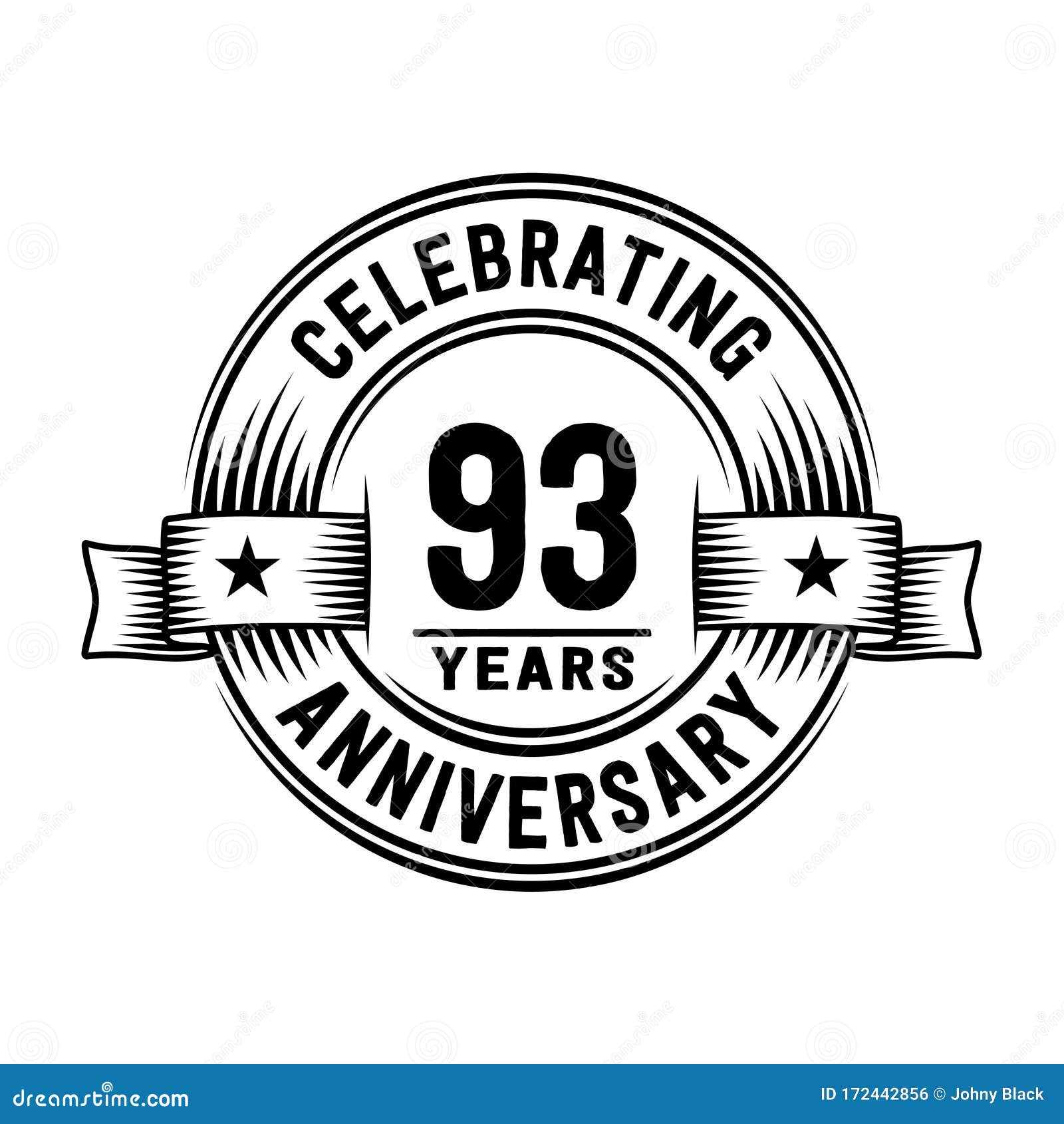 93 Years Anniversary Celebration Logotype. 93rd Years Logo. Vector and ...