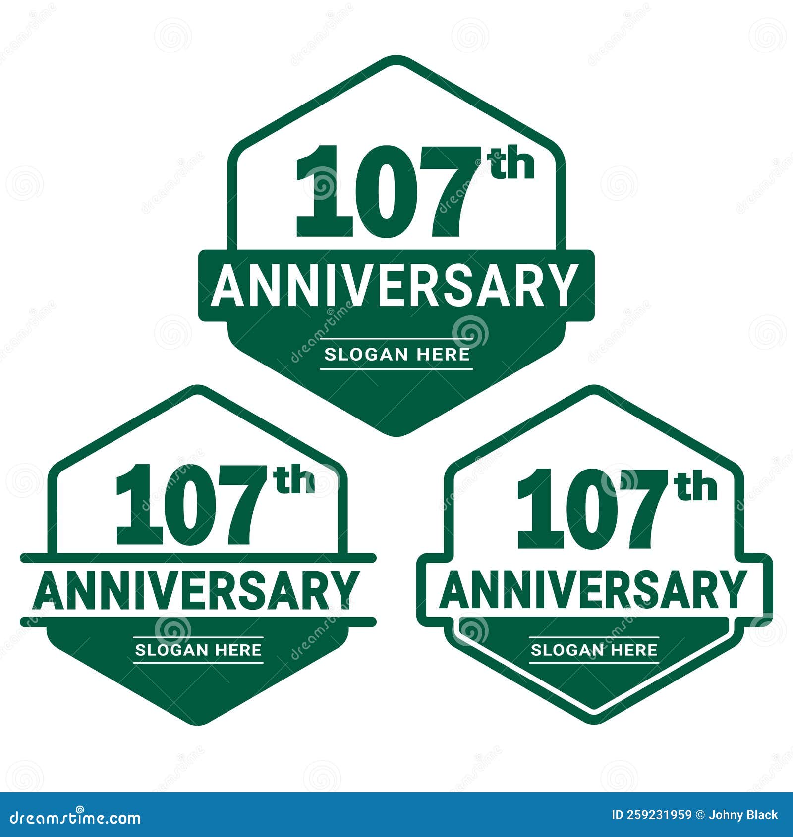 107 Years Anniversary Celebration Logotype. 107th Anniversary Logo ...