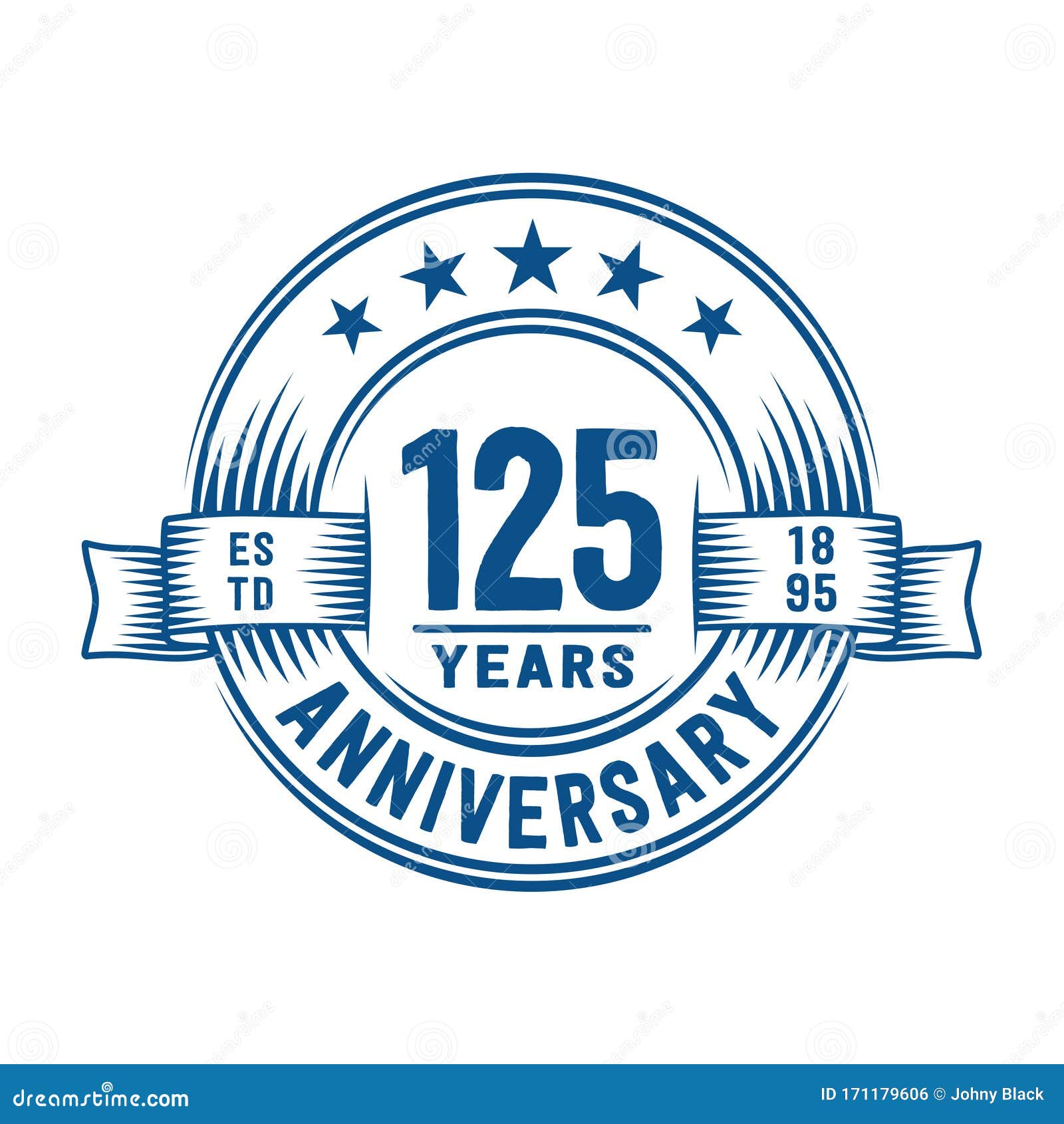 125 Years Anniversary Celebration Logotype. 125th Years Logo. Vector ...