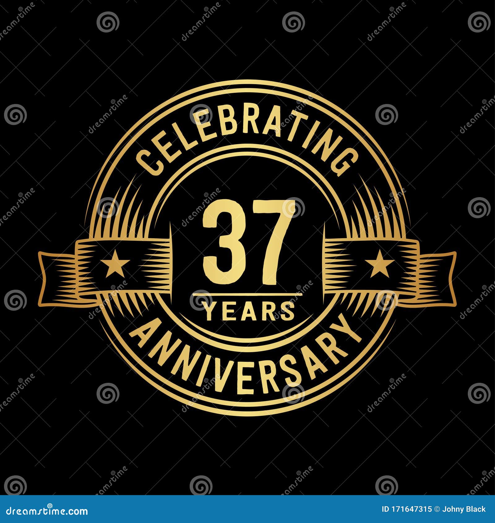 37 Years Anniversary Celebration Logotype. 37th Years Logo. Vector and ...