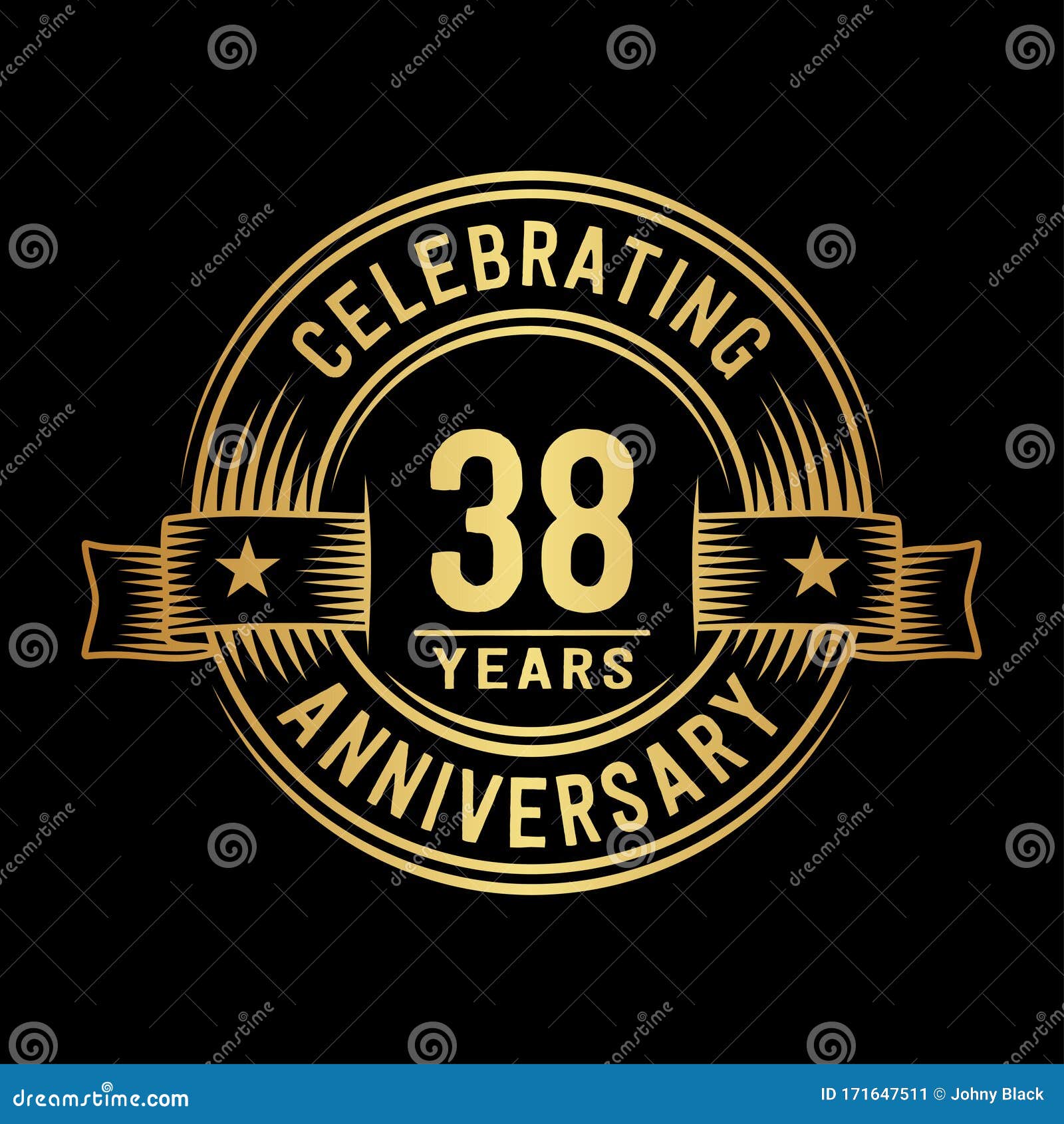 38 Years Anniversary Celebration Logotype. 38th Years Logo. Vector and ...