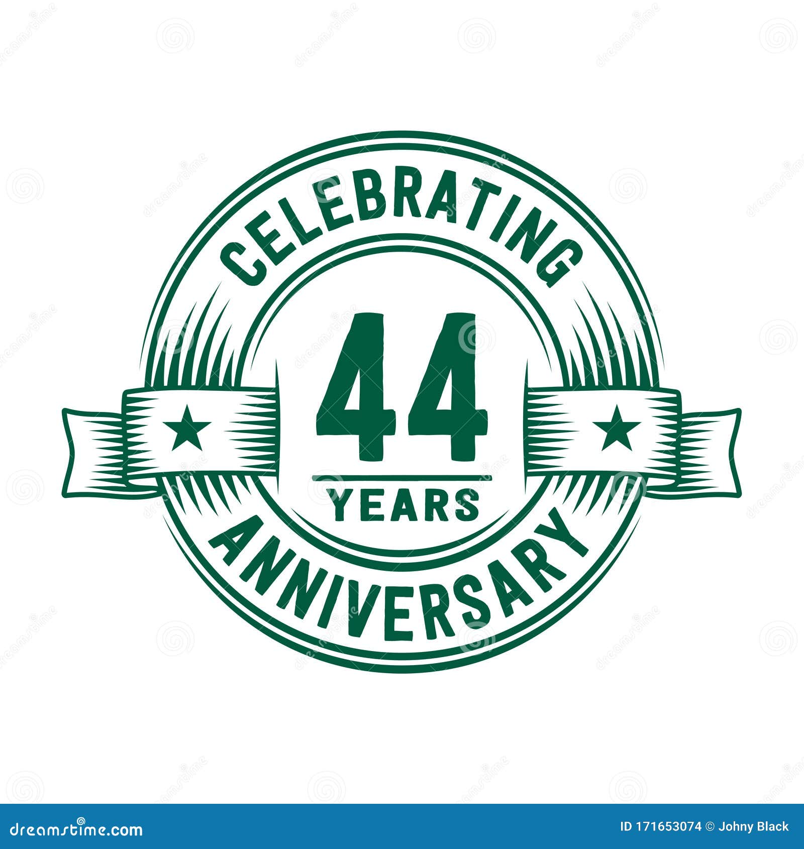 44 Years Anniversary Celebration Logotype. 44th Years Logo. Vector and ...