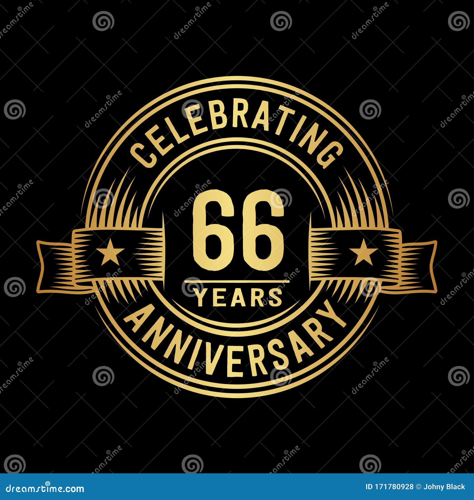 66 Years Anniversary Celebration Logotype. 66th Years Logo. Vector and ...