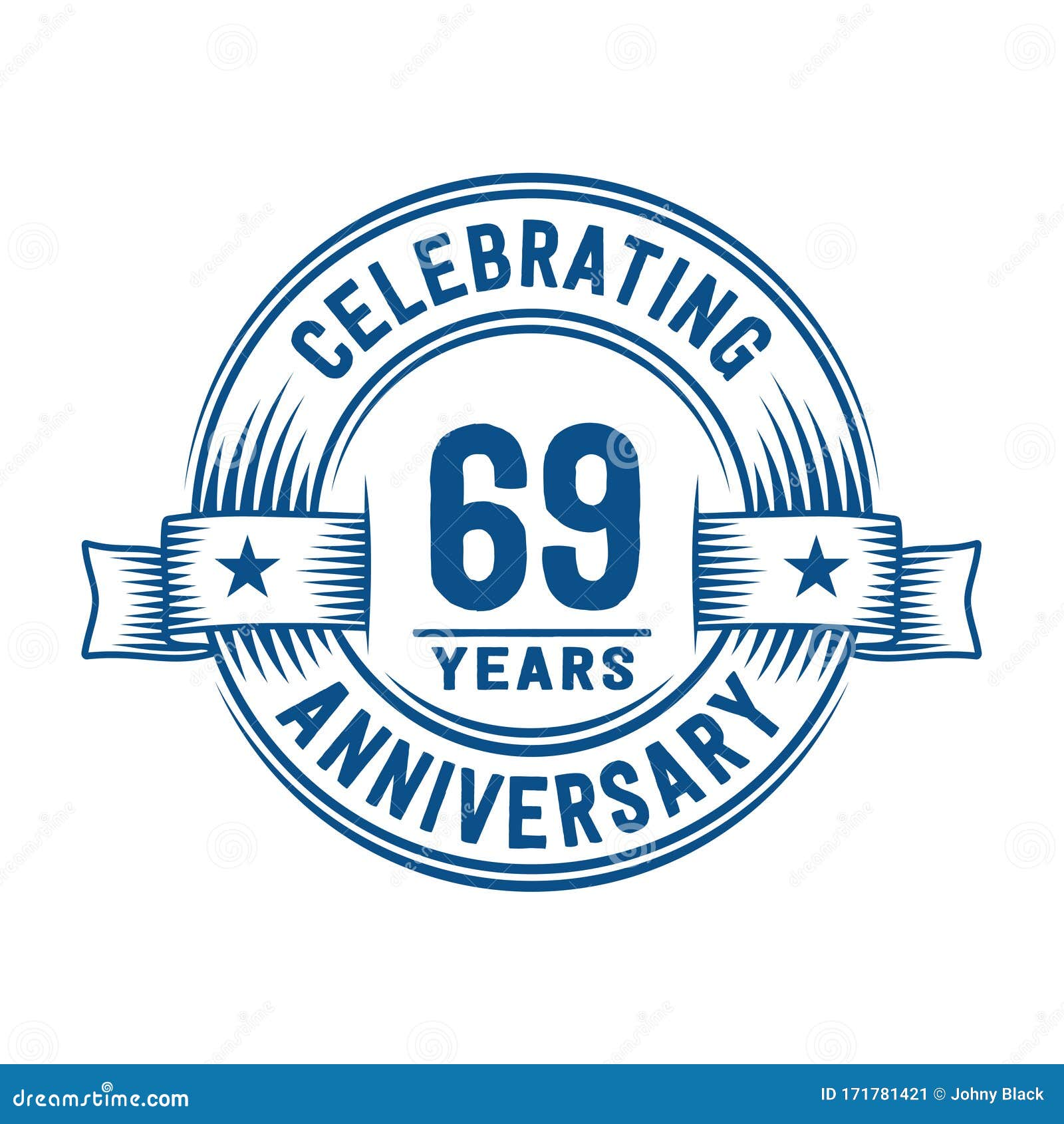 69 Years Anniversary Celebration Logotype. 69th Years Logo. Vector and ...