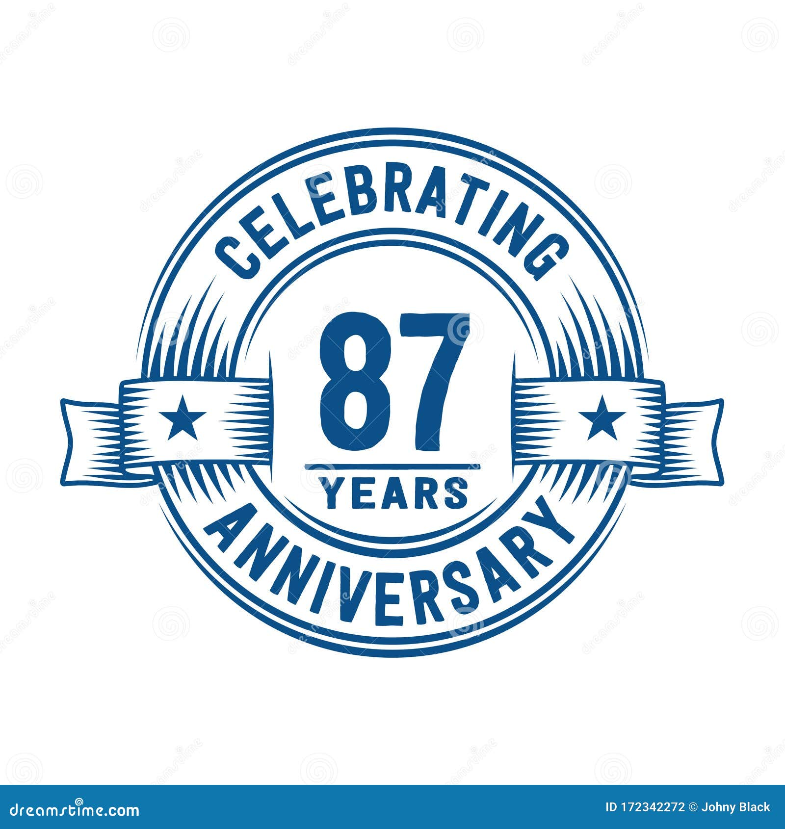 87 Years Anniversary Celebration Logotype. 87th Years Logo. Vector and ...
