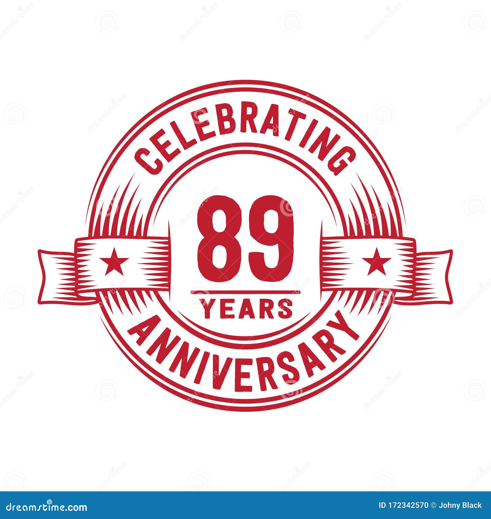 89 Years Anniversary Celebration Logotype. 89th Years Logo. Vector and ...