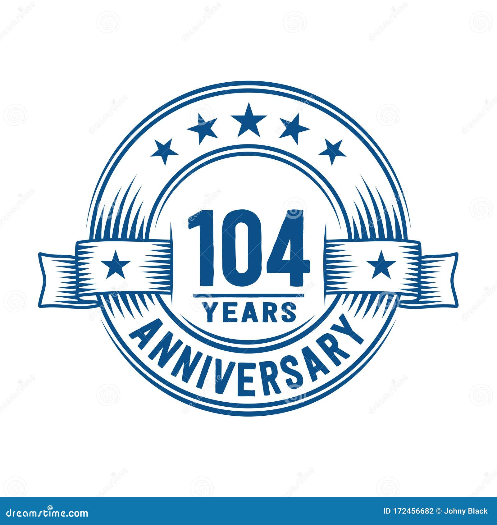 104 Years Anniversary Celebration Logotype. 104th Years Logo. Vector ...