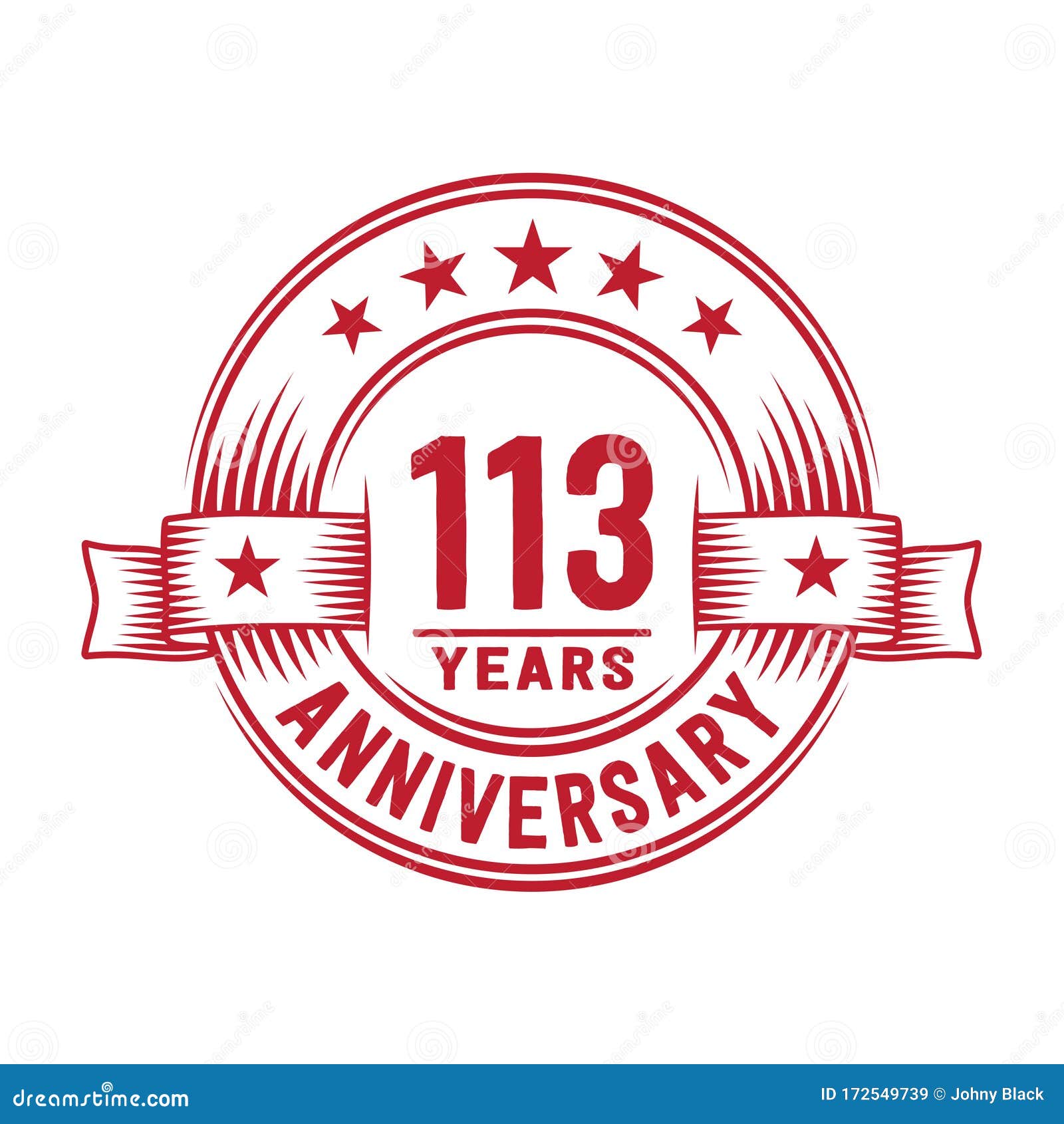 113 Years Anniversary Celebration Logotype. 113th Years Logo. Vector ...