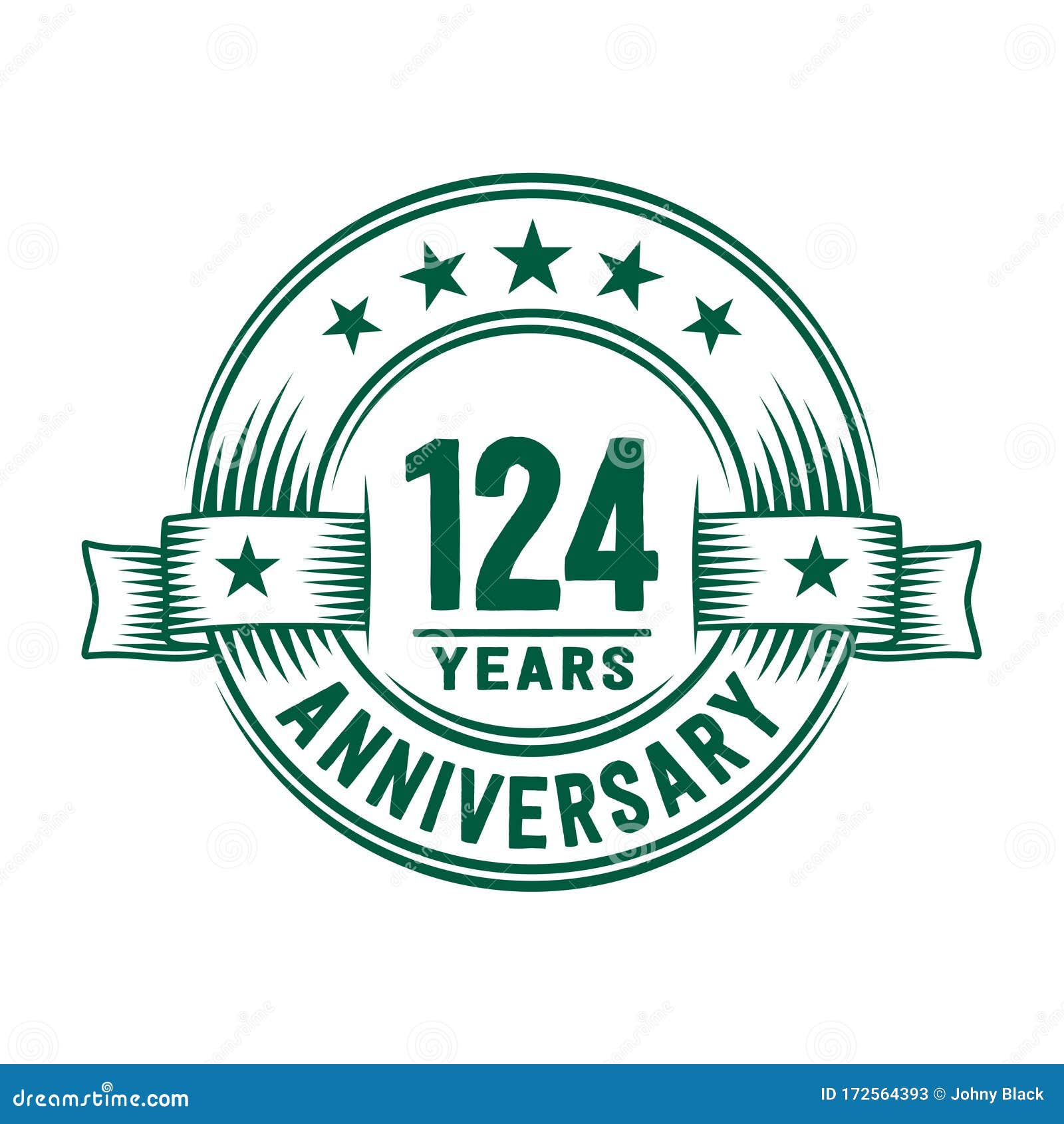 124 Years Anniversary Celebration Logotype. 124th Years Logo. Vector ...