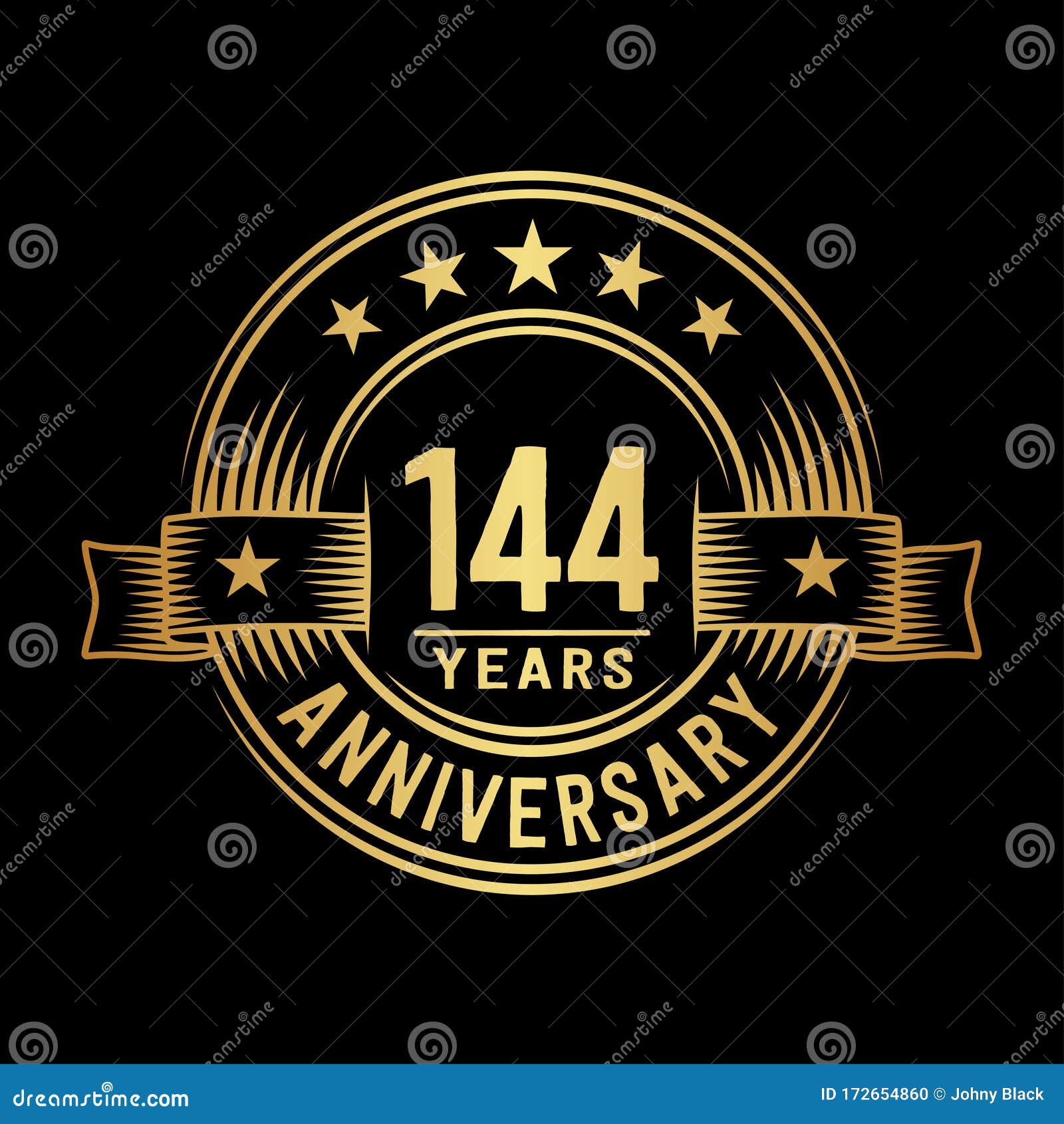 144 Years Anniversary Celebration Logotype. 144th Years Logo. Vector ...
